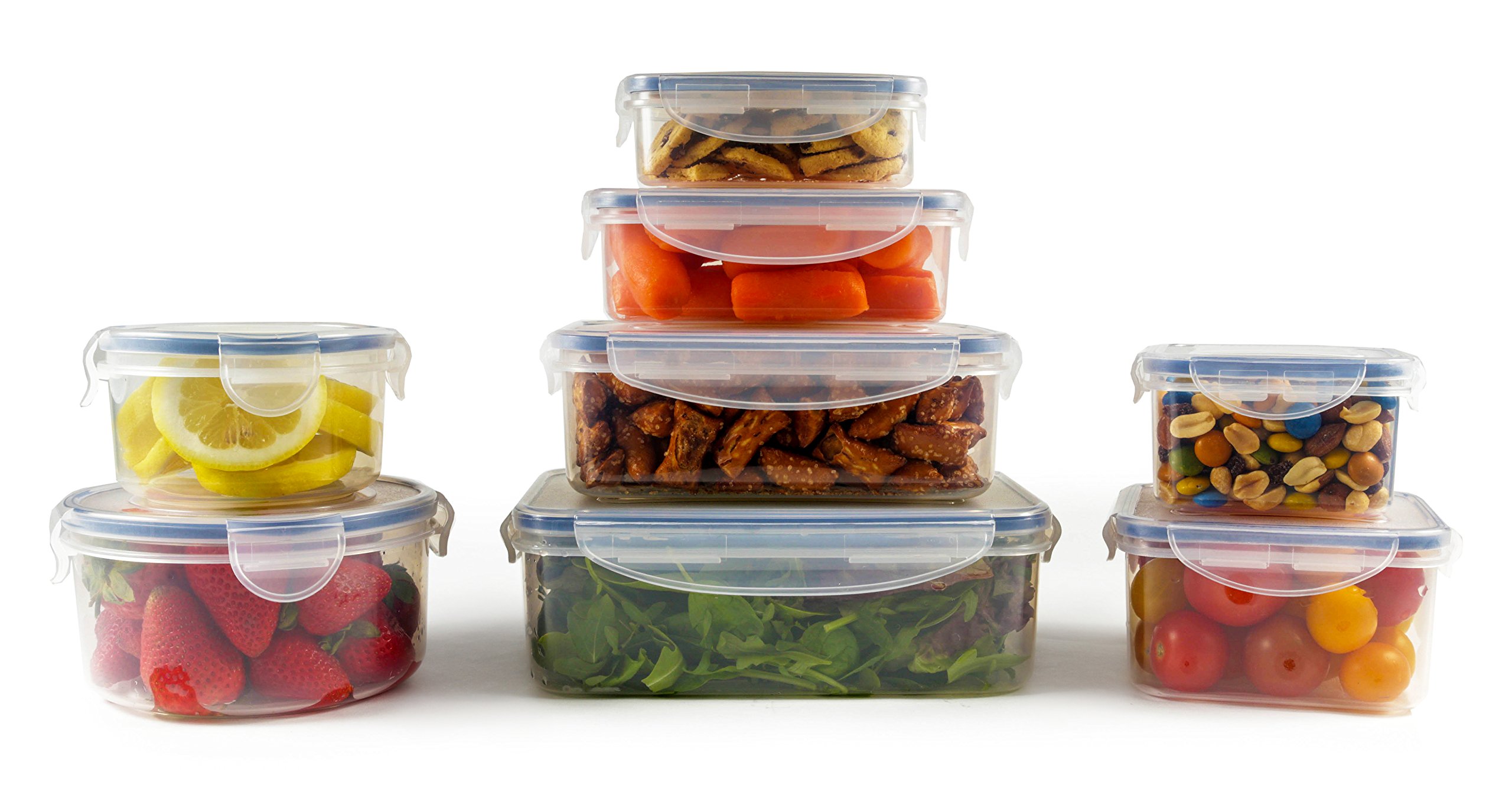 Plastic Food Storage Containers with Lids for use in Freezer Safe Food Storage Container Set and Large Food Storage Containers with Lids (16 piece Food Containers)