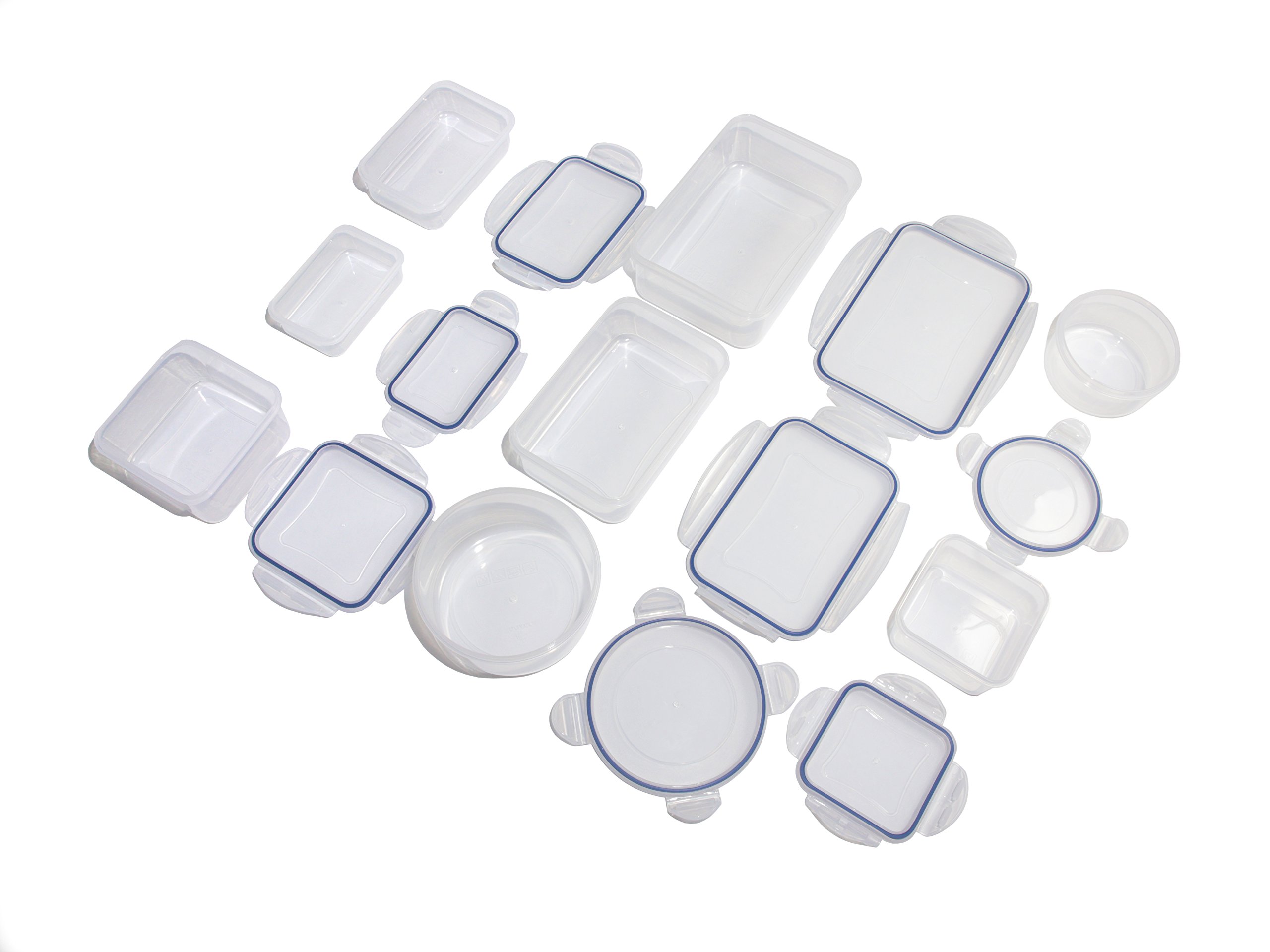 Plastic Food Storage Containers with Lids for use in Freezer Safe Food Storage Container Set and Large Food Storage Containers with Lids (16 piece Food Containers)
