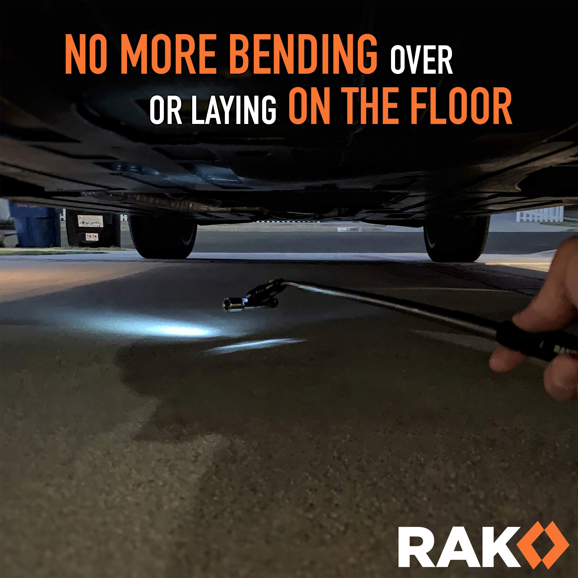 RAK Telescoping Magnetic Pickup Tool - Extendable Magnetic Flashlight - HVAC Tools Gifts for Men - Long LED Magnet Stick Tool for Mechanic, Tech, Handyman - Birthday Gifts for Dad