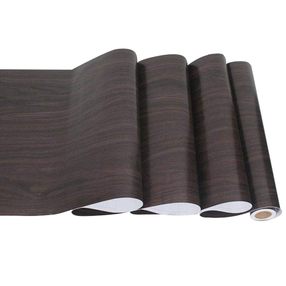 Yifely Dark Brown Peach Wood Grain Drawer Paper Self Adhesive Shelf Liner Night Stand Table Cover Sticker 17.7 Inch by 9.8 Feet