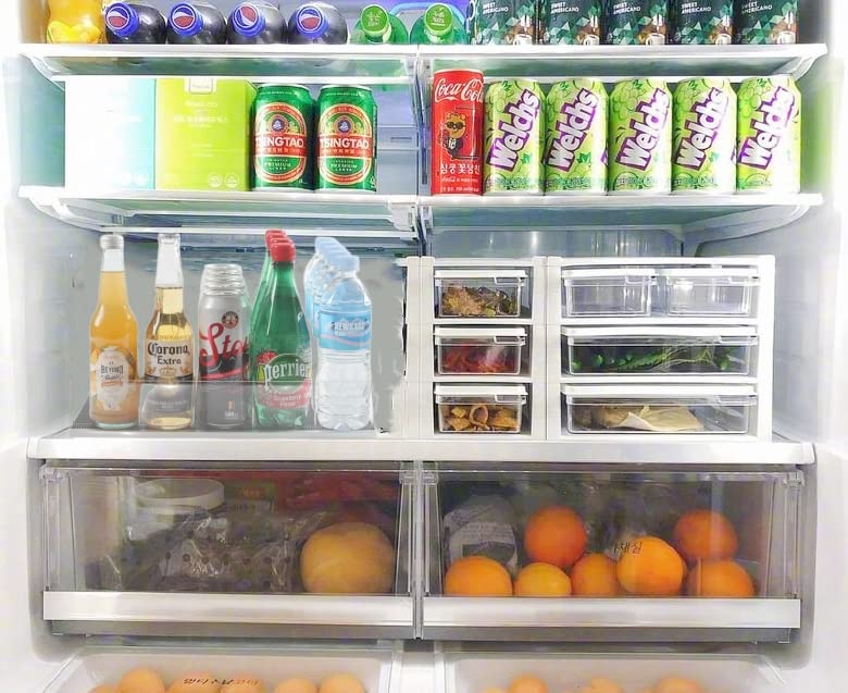 Soda Can Organizer for Refrigerator Any Width Ajustable (12-64oz) Gravity Fed Glide Drink Bottle Dispenser for Fridge Beer Beverage Dispenser, Storage for Refrigerator Pantry and More(1 Pack)