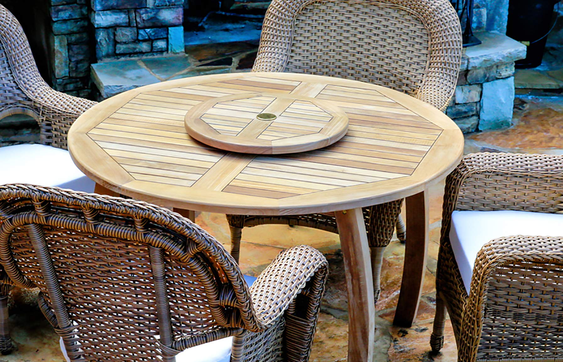 Tortuga Outdoor TK-R-LSUS Jakarta Teak Lazy Susan, 20" Long x 20" Wide x 2" high