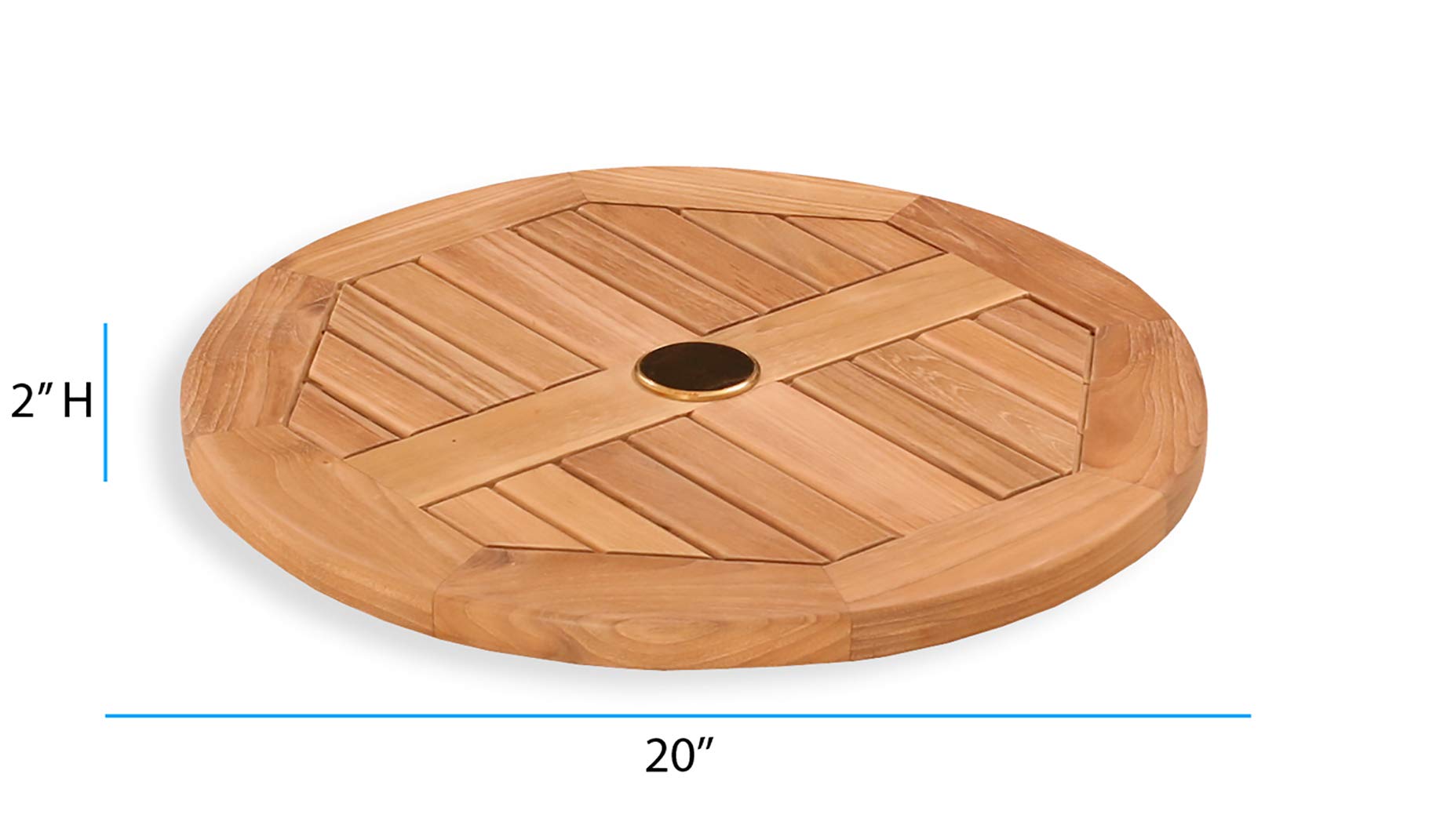 Tortuga Outdoor TK-R-LSUS Jakarta Teak Lazy Susan, 20" Long x 20" Wide x 2" high