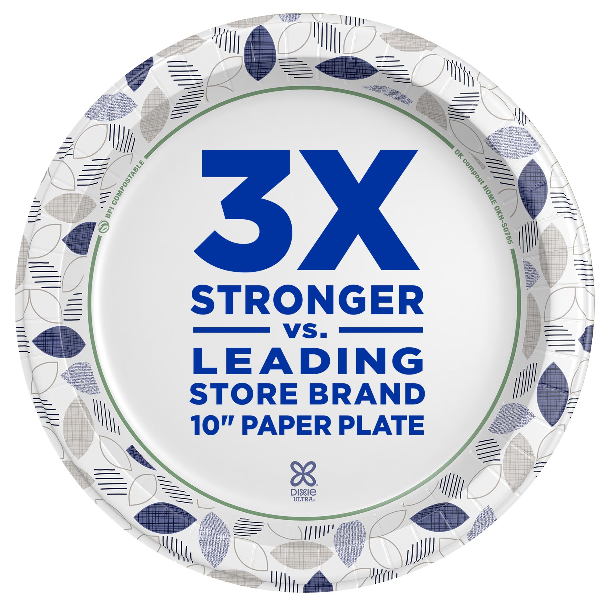 Dixie Ultra Paper Plates, 10 1/16 inch, Dinner Size Printed Disposable Plate, 172 Count (4 Packs of 43 Plates), Packaging and Design May Vary