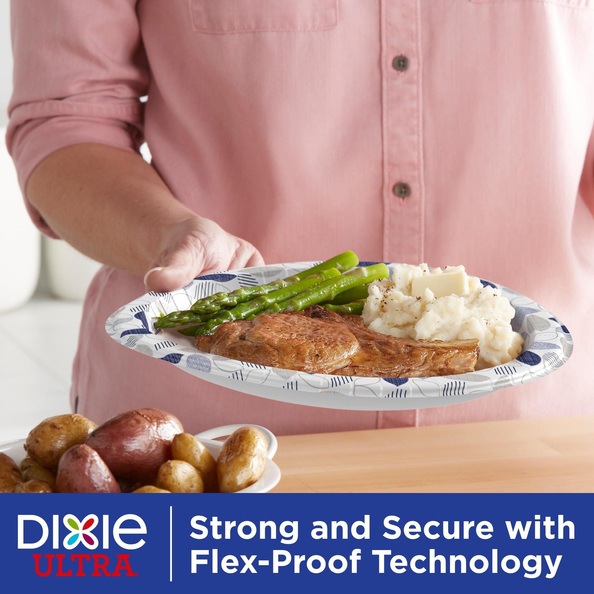 Dixie Ultra Paper Plates, 10 1/16 inch, Dinner Size Printed Disposable Plate, 172 Count (4 Packs of 43 Plates), Packaging and Design May Vary