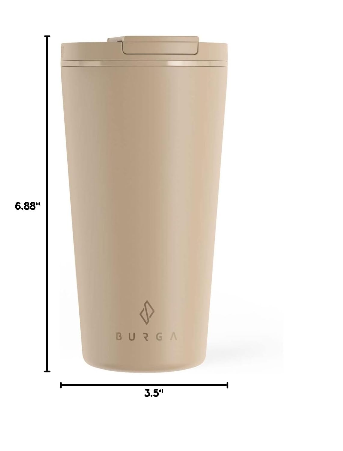 BURGA Travel Coffee Mug (16oz) – Spill-Proof, Secure-Seal Insulated Coffee Mug – Scratch-Resistant, Stainless Steel Travel Mug Stays Hot or Cold – Anti-Slip Coffee Tumbler – Nude Marble Travel Mug