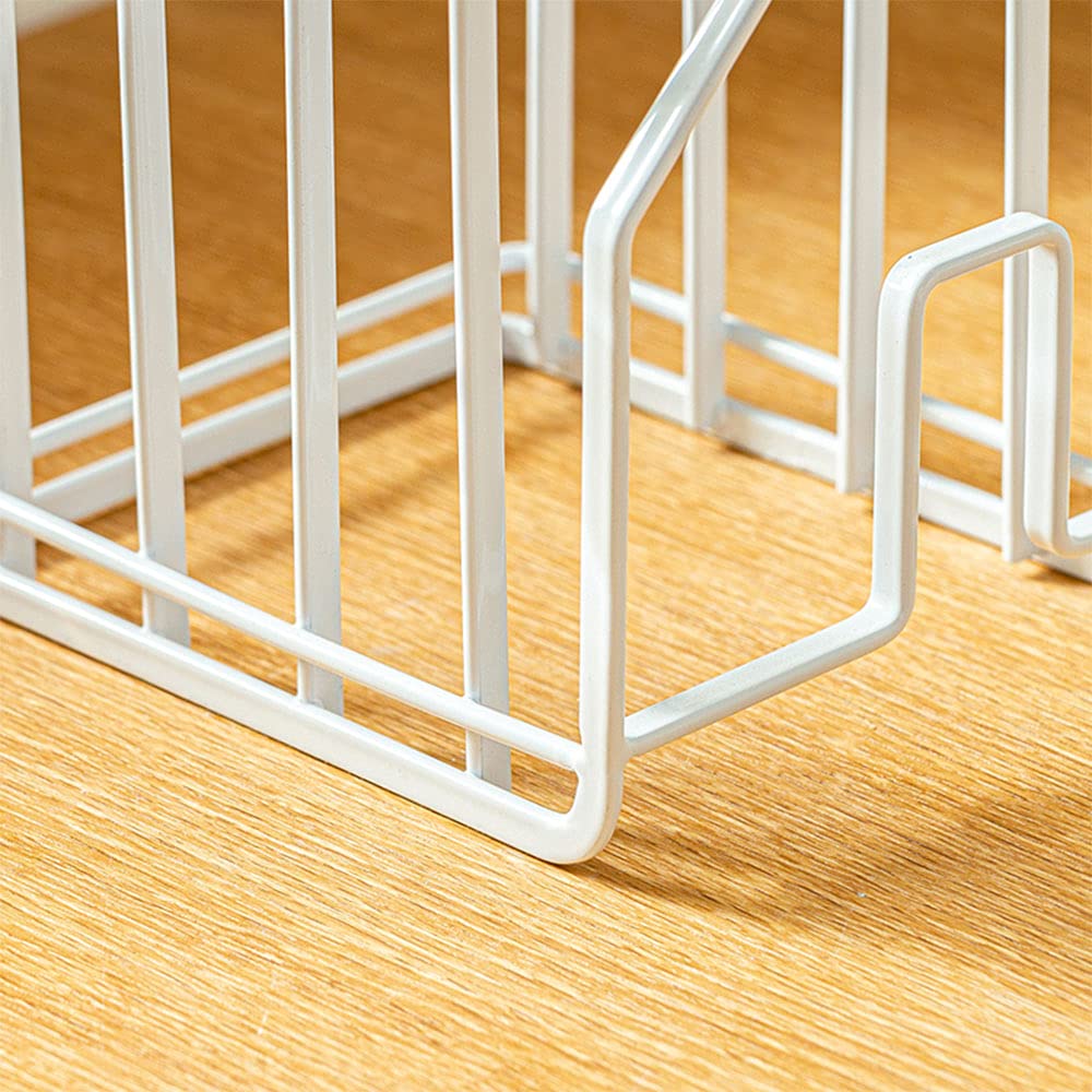 LINFIDITE Cutting Board Rack Chopping Board Organizer Stand Holder Kitchen Countertop Pots Pan Lids Rack Organizer Flat Steel 4.92Lx5.71Wx8.46H in. White