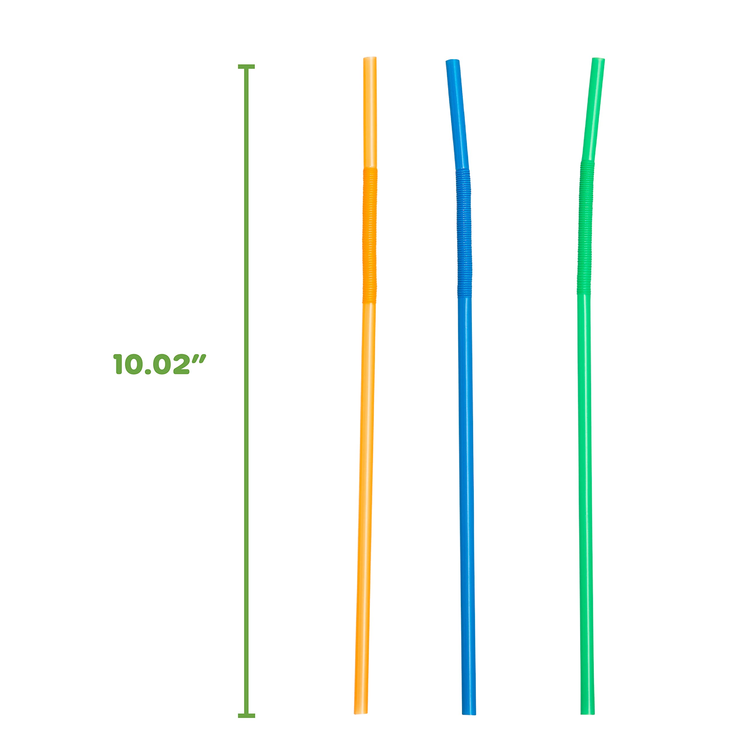 [200 Pack] Jumbo Smoothie Straws - 8.5" High Assorted Colors Milkshake Straws