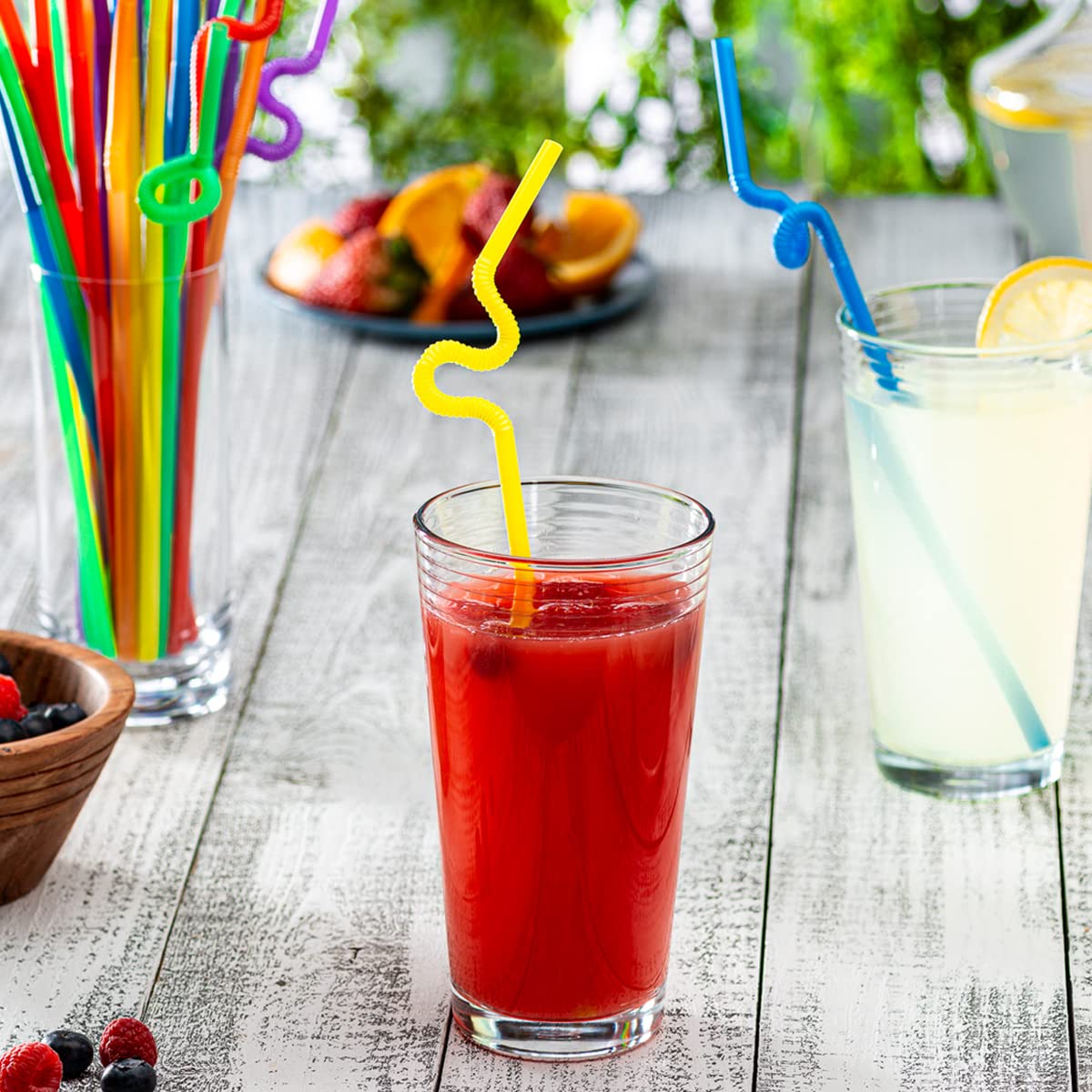 [200 Pack] Jumbo Smoothie Straws - 8.5" High Assorted Colors Milkshake Straws