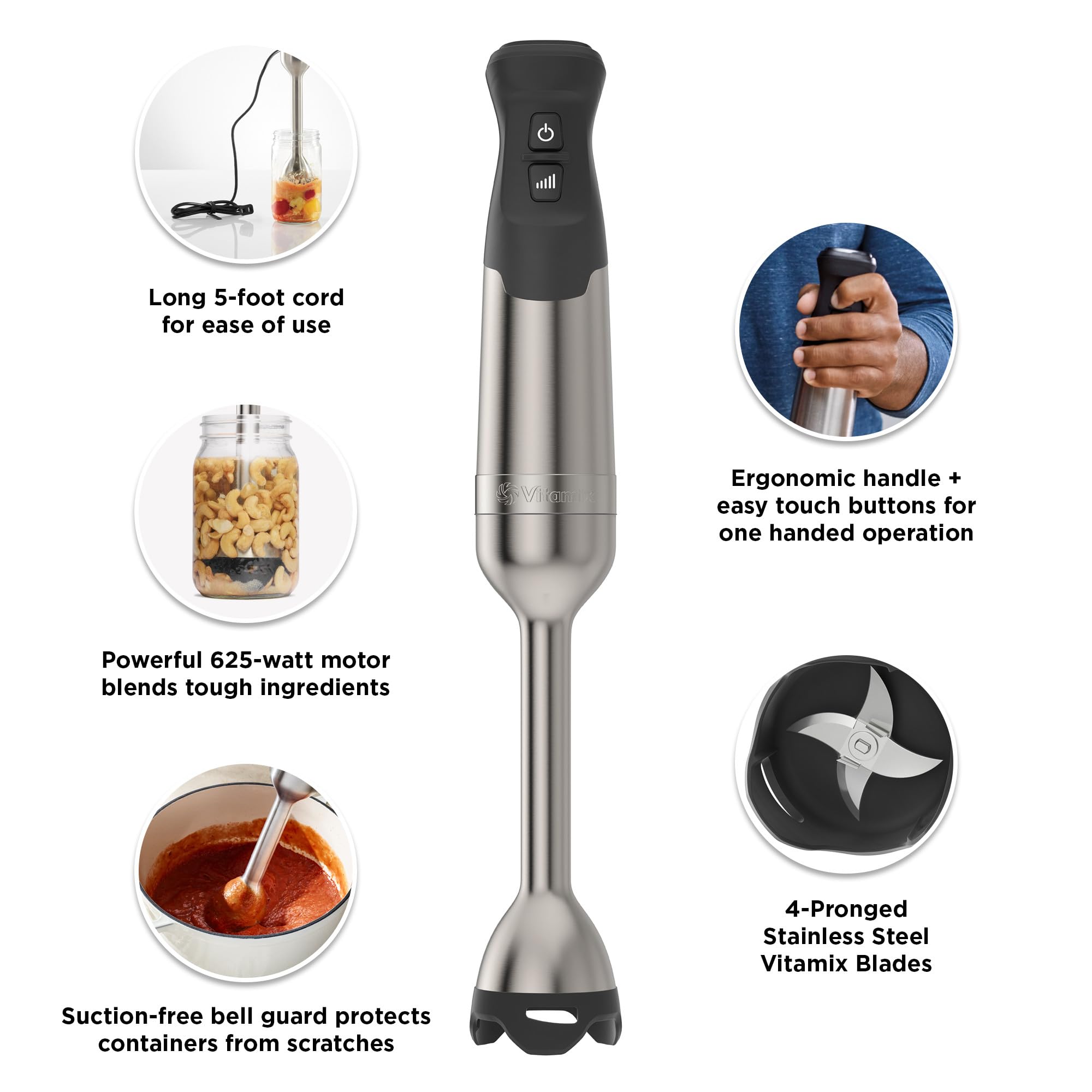 Vitamix Immersion Blender, Stainless Steel, 18 inches