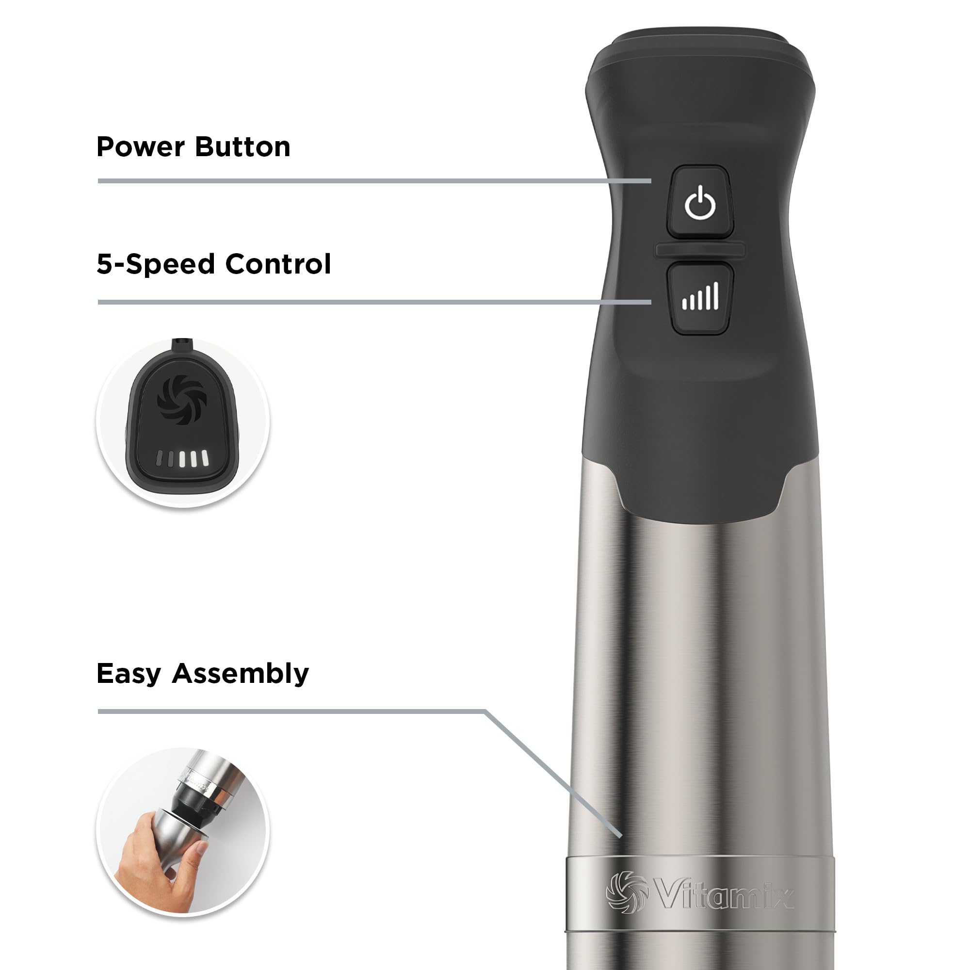 Vitamix Immersion Blender, Stainless Steel, 18 inches