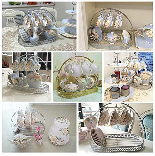 Mug Holder Coffee Cup Holder Stand Dishes Organizer Wrought Iron Mug Drainer Storage Drying Rack for Counter Cabinet Table Kitchen Restaurant Office (Silver A)