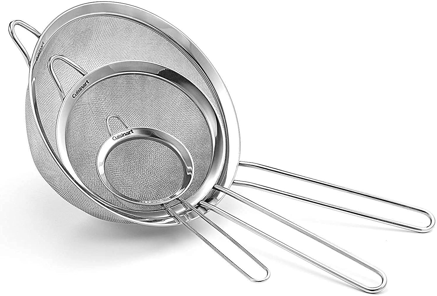 Cuisinart CTG-00-3MS Set of 3 Fine Set of Mesh Strainers, Stainless Steel, Pack of 3
