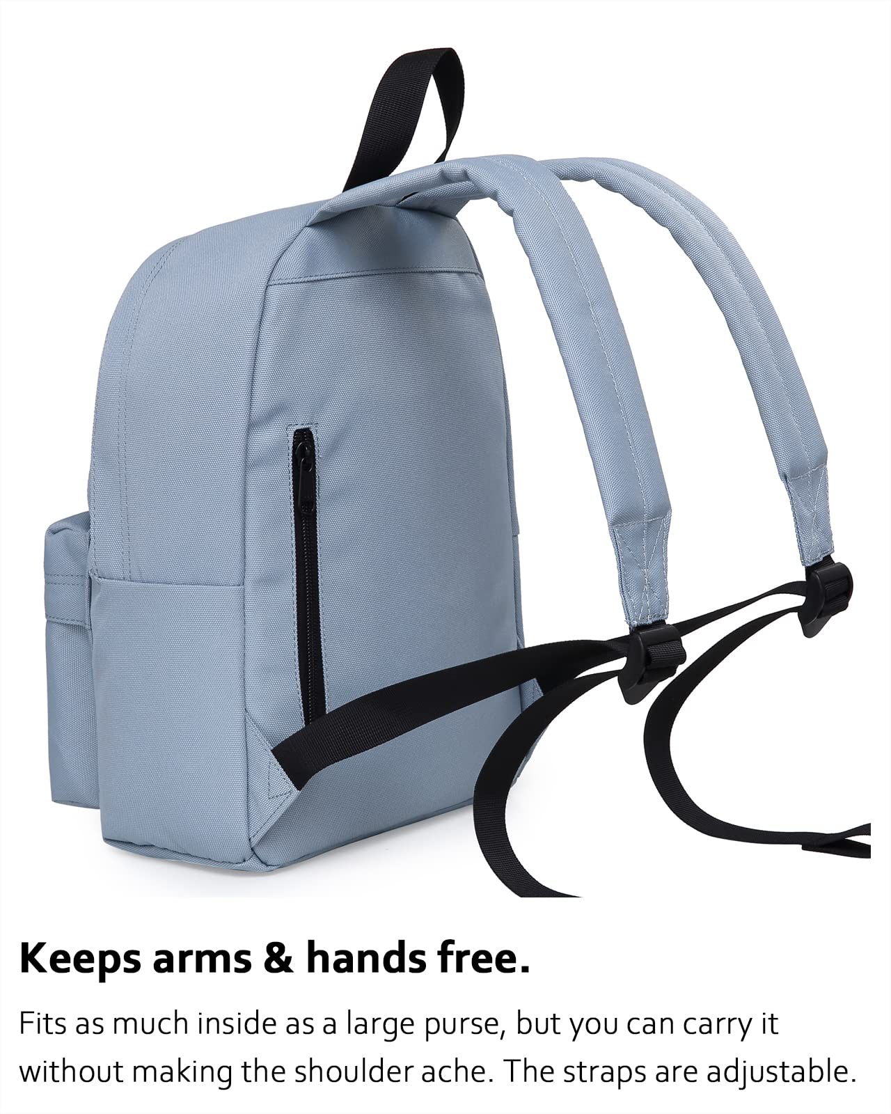 HotStyle SIMPLAY+ Classic Mini Backpack Small Travel Bag, Plain, Light Grey