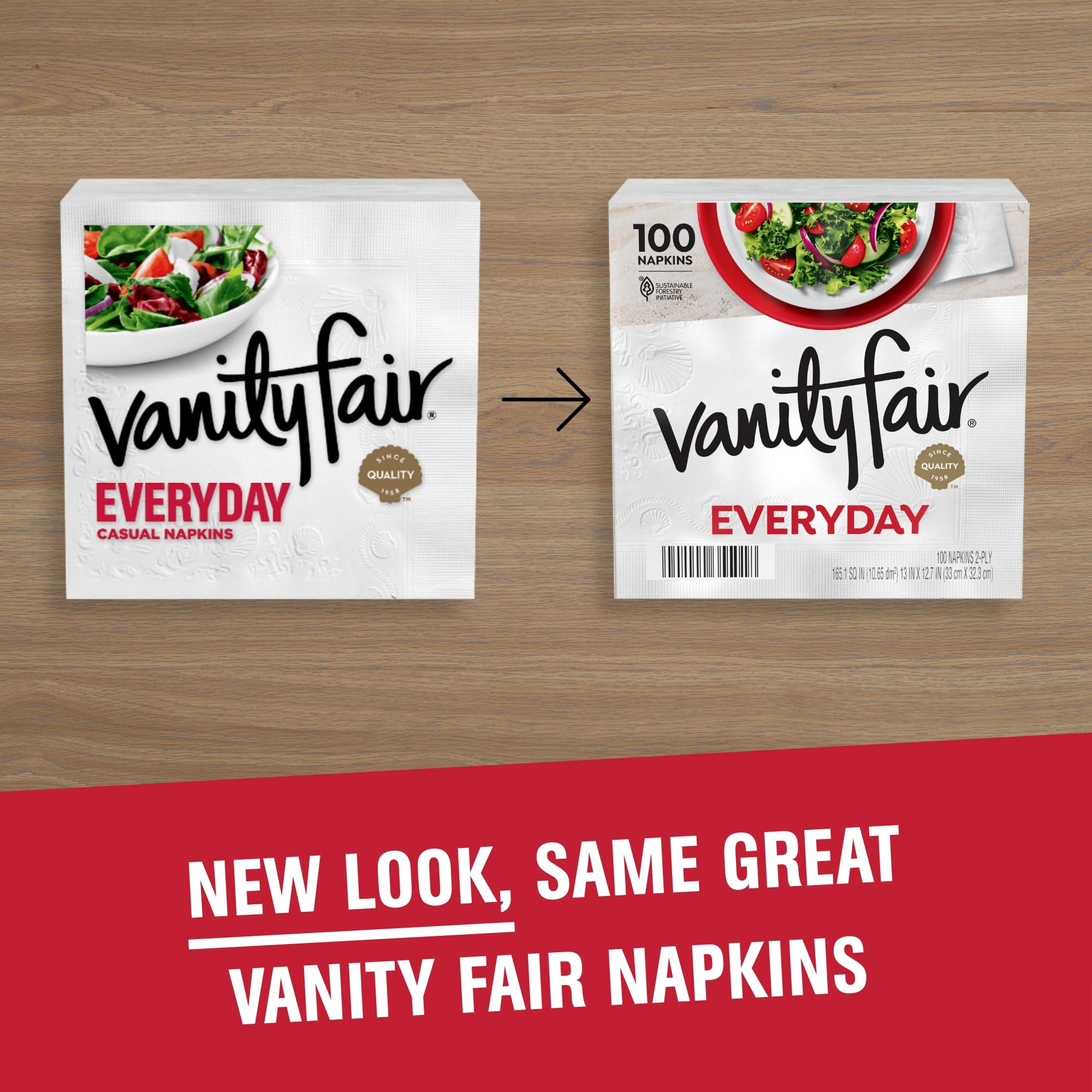 Vanity Fair Everyday Napkins, 200 Count (Pack of 1) (Packaging Design May Vary)