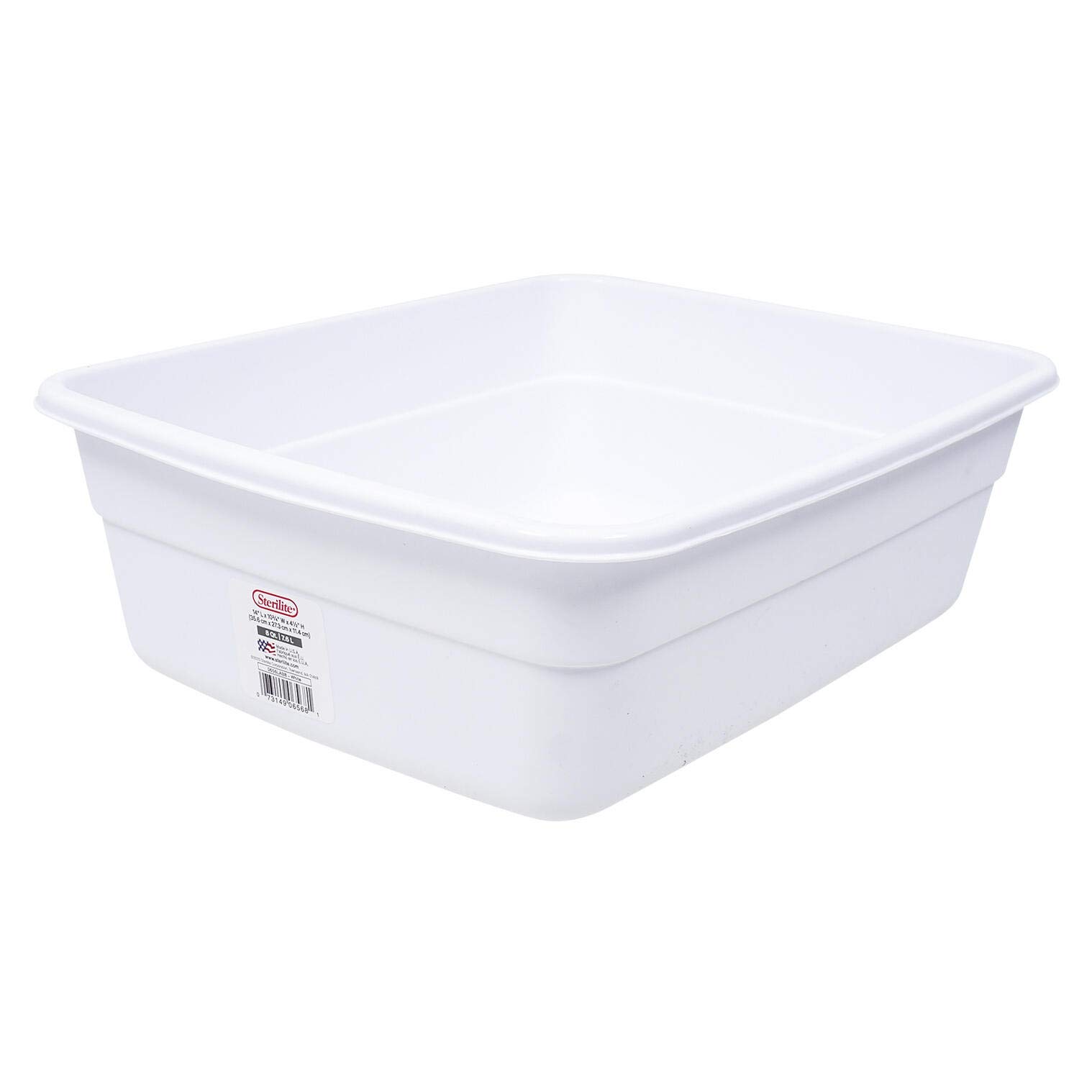 4SGM Sterilite Small White 8 Qt. Dish Pan - 14" L X 10.75" W X 4.5" H