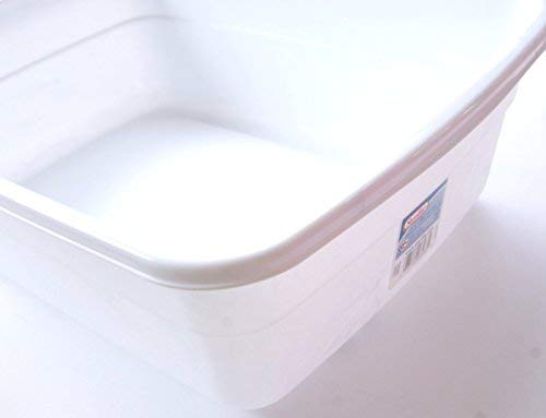 4SGM Sterilite Small White 8 Qt. Dish Pan - 14" L X 10.75" W X 4.5" H