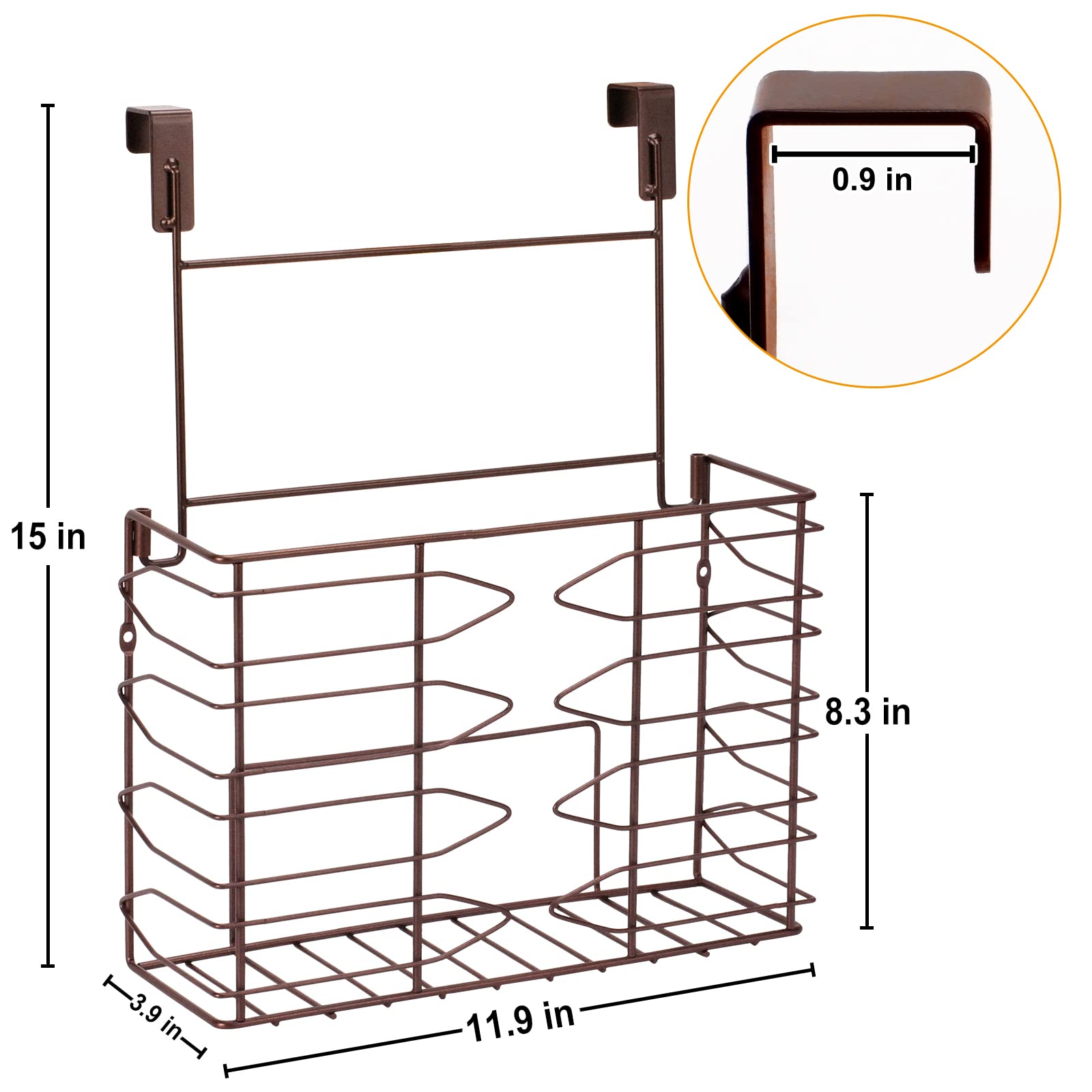 Cutting Board Holder Cabinet Door Organizer Kitchen over the Door Organizer Bronze-Pack of 2