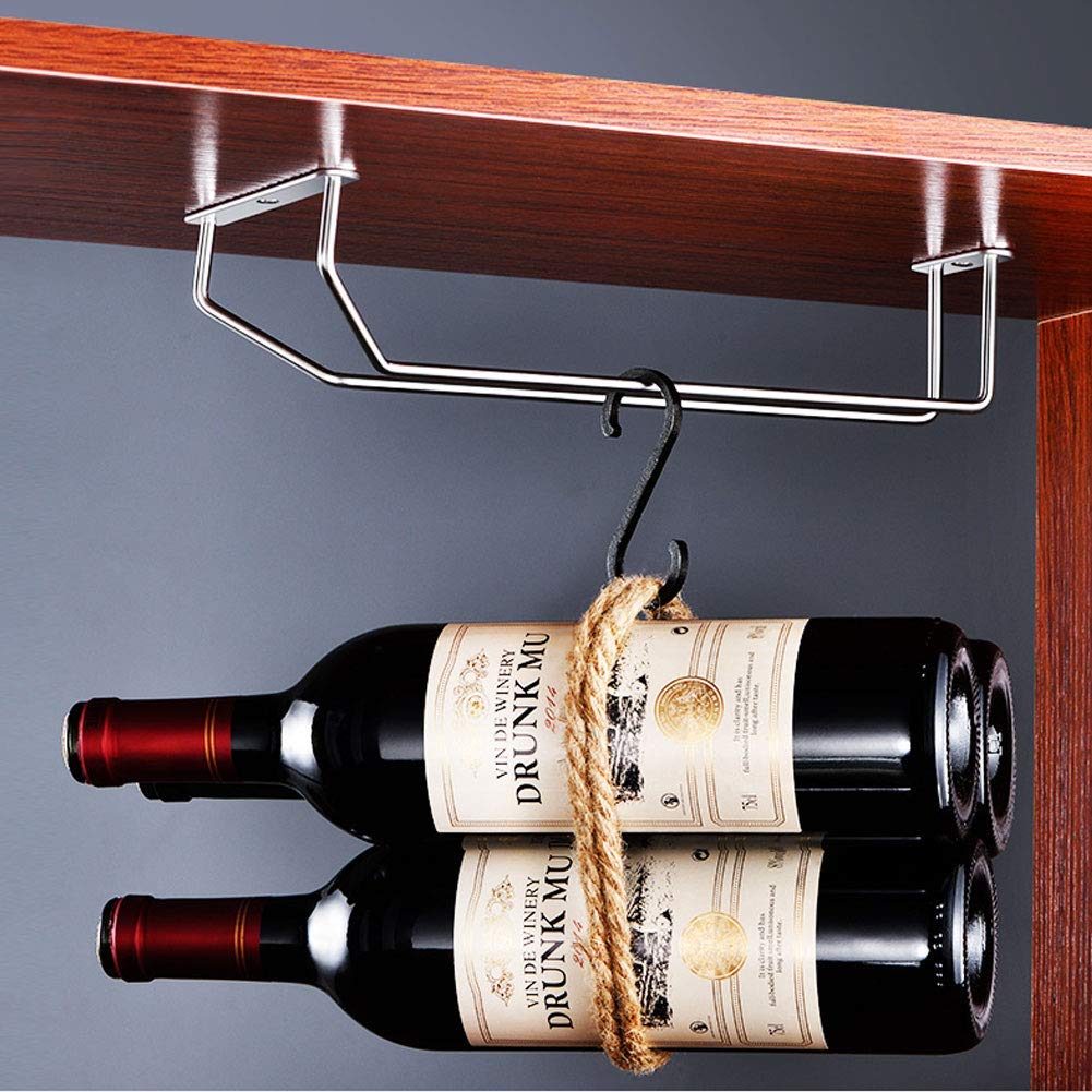 Greatstar Wine Glass Rack, Under Cabinet Wine Rack Glass Holder Stainless Steel Chrome Finish - Hanging Stemware Holder for Bar Kitchen (21inch)