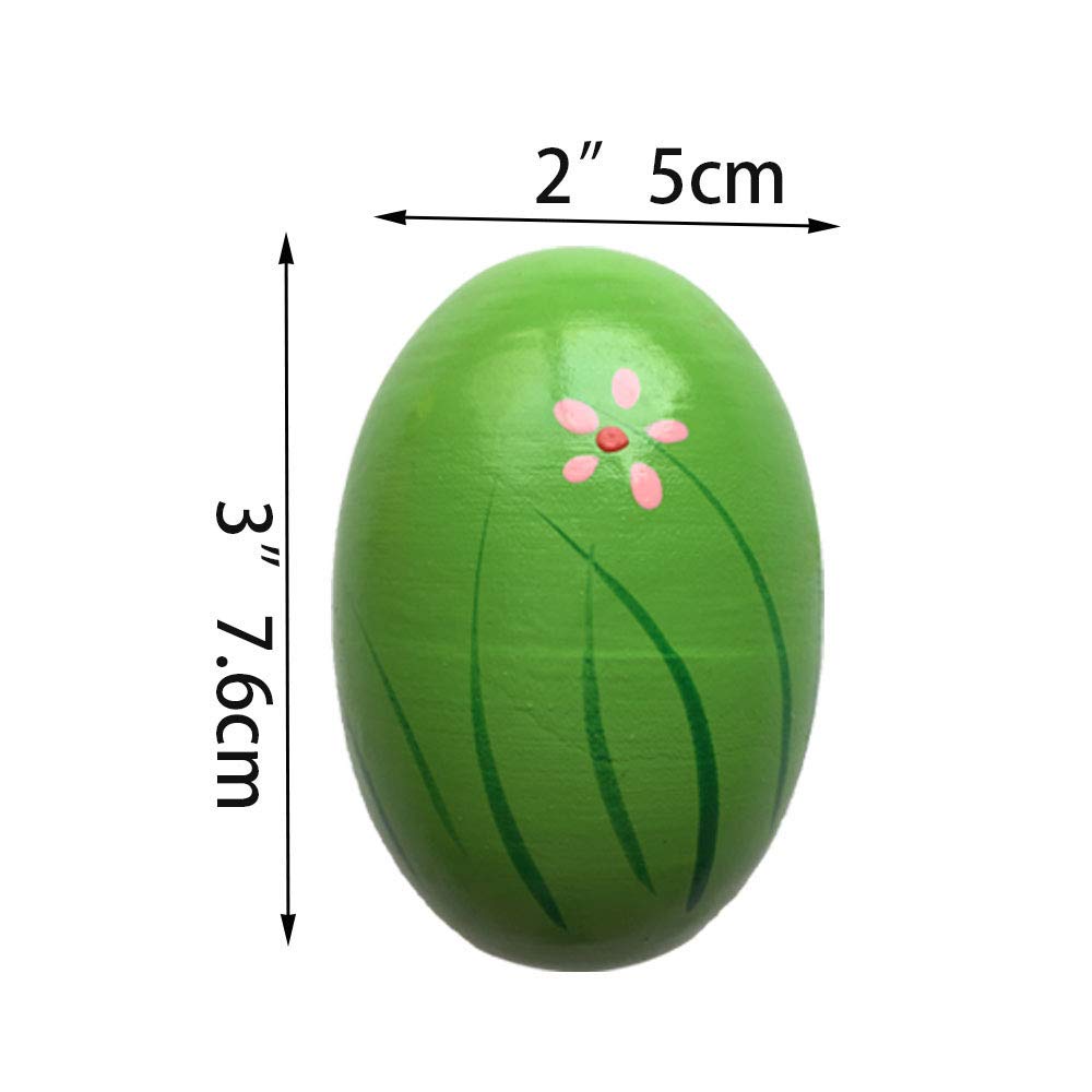 JoFAN 6 Pack Wooden Percussion Musical Shake Eggs Easter Egg Shakers for Kids Boys Girls Toddlers Easter Gifts Easter Basket Stuffers Fillers