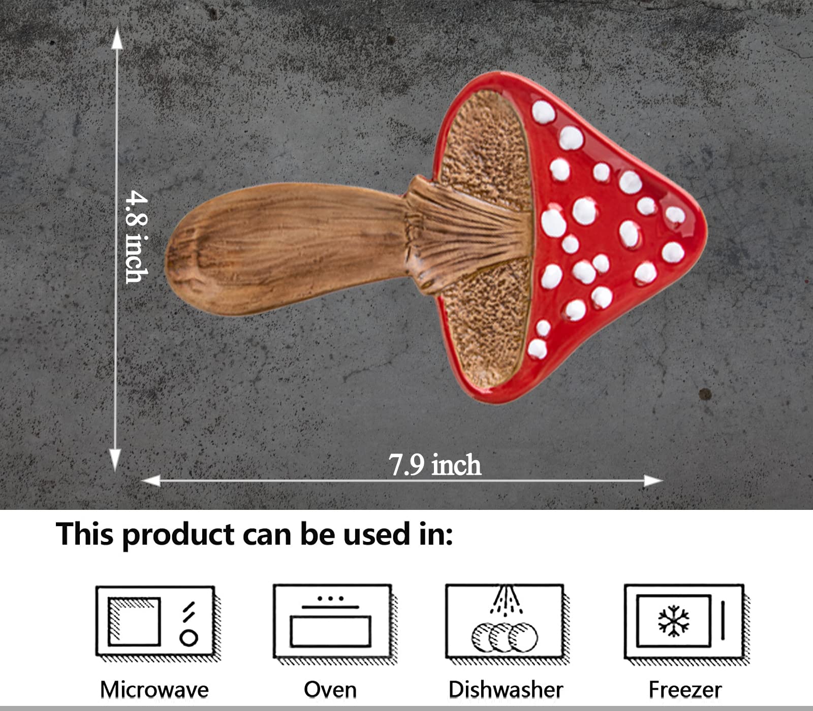 Spoon Rest Spoon Holder For Stove Top Cute Mushroom Spoon Rest For Kitchen Counter Ceramic Spatula Holder Utensil Rest