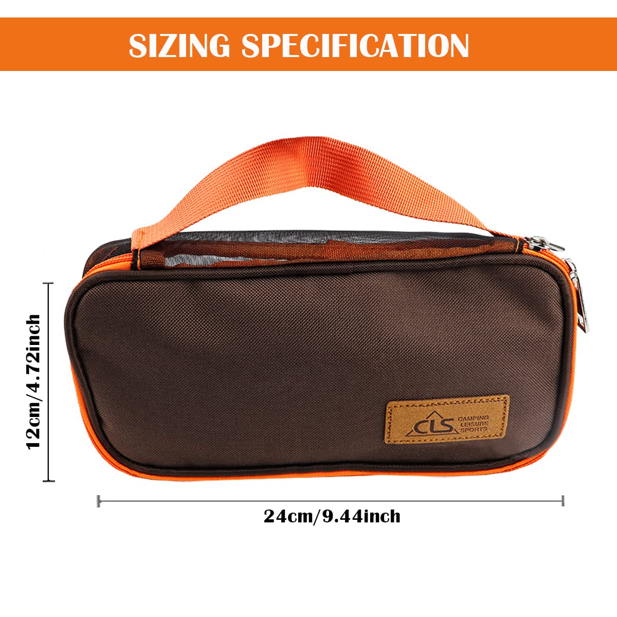 LNQ LUNIQI Cooking Utensil Storage Bag Grill Cookware Organizer Travel Set Portable Tableware Fork Spoon Chopsticks Organizer Tote for Outdoor Travel Picnic Camping（0range）