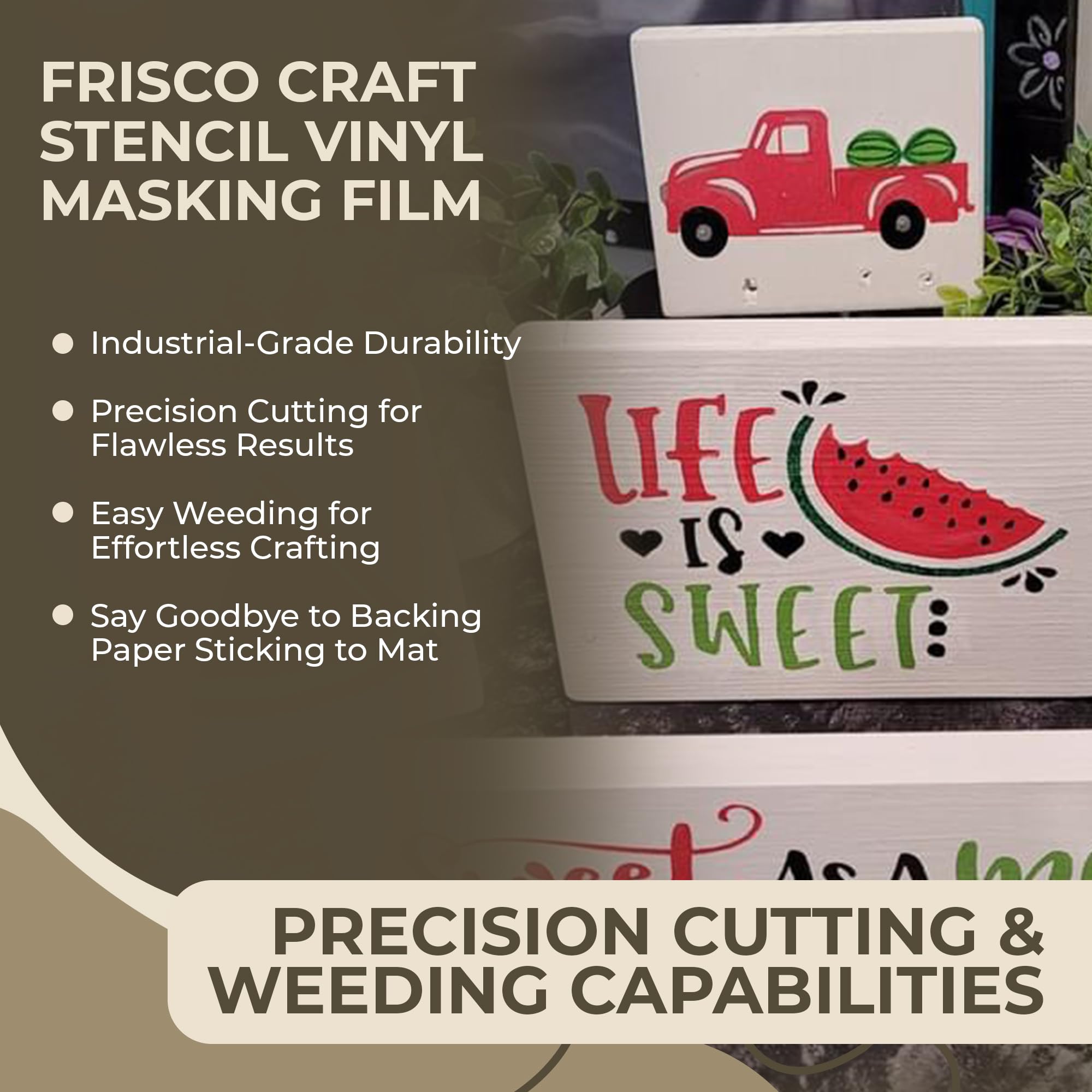 Frisco Craft Blue Stencil Vinyl Masking Film, 12" x 30 Ft Stencil Vinyl Roll, Stencil Sheets Compatible with Most Cutting Machines CNC, Cricut, Cards, Journals, Crafts