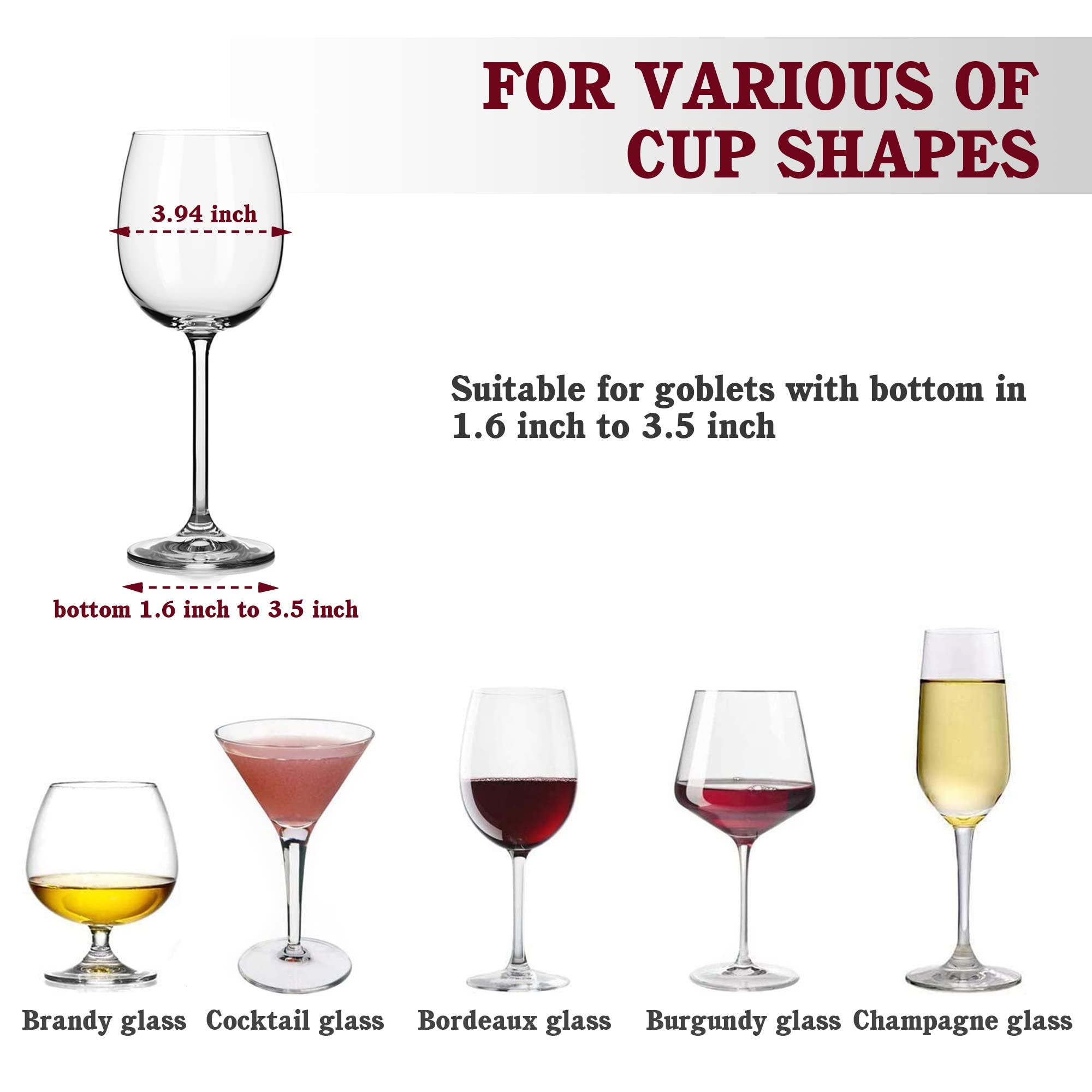 Wine Glass Rack, 【2 Pack】10.6" Stemware Rack Under Cabinet Single Rail for Bar Kitchen