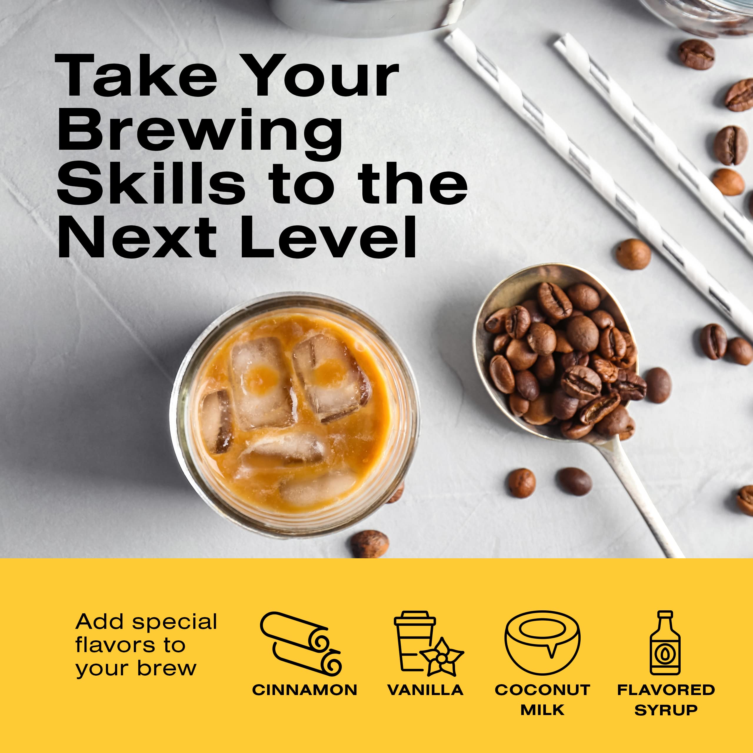 Bean Envy Cold Brew Coffee Maker - 32 oz Glass Iced Tea & Coffee Cold Brew Maker and Pitcher w/ Silicone Cap & Base