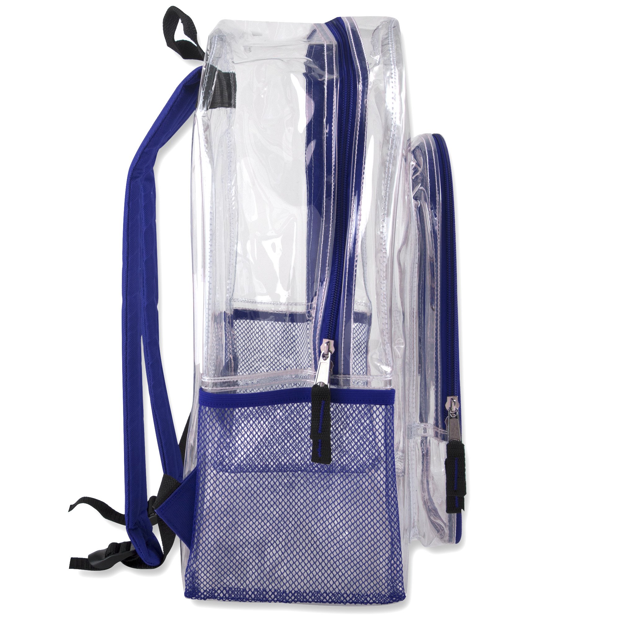 Clear Backpack with Pockets for Kids, Women, Men, Beach, School Transparent Heavy Duty See Through Backpack (Black)