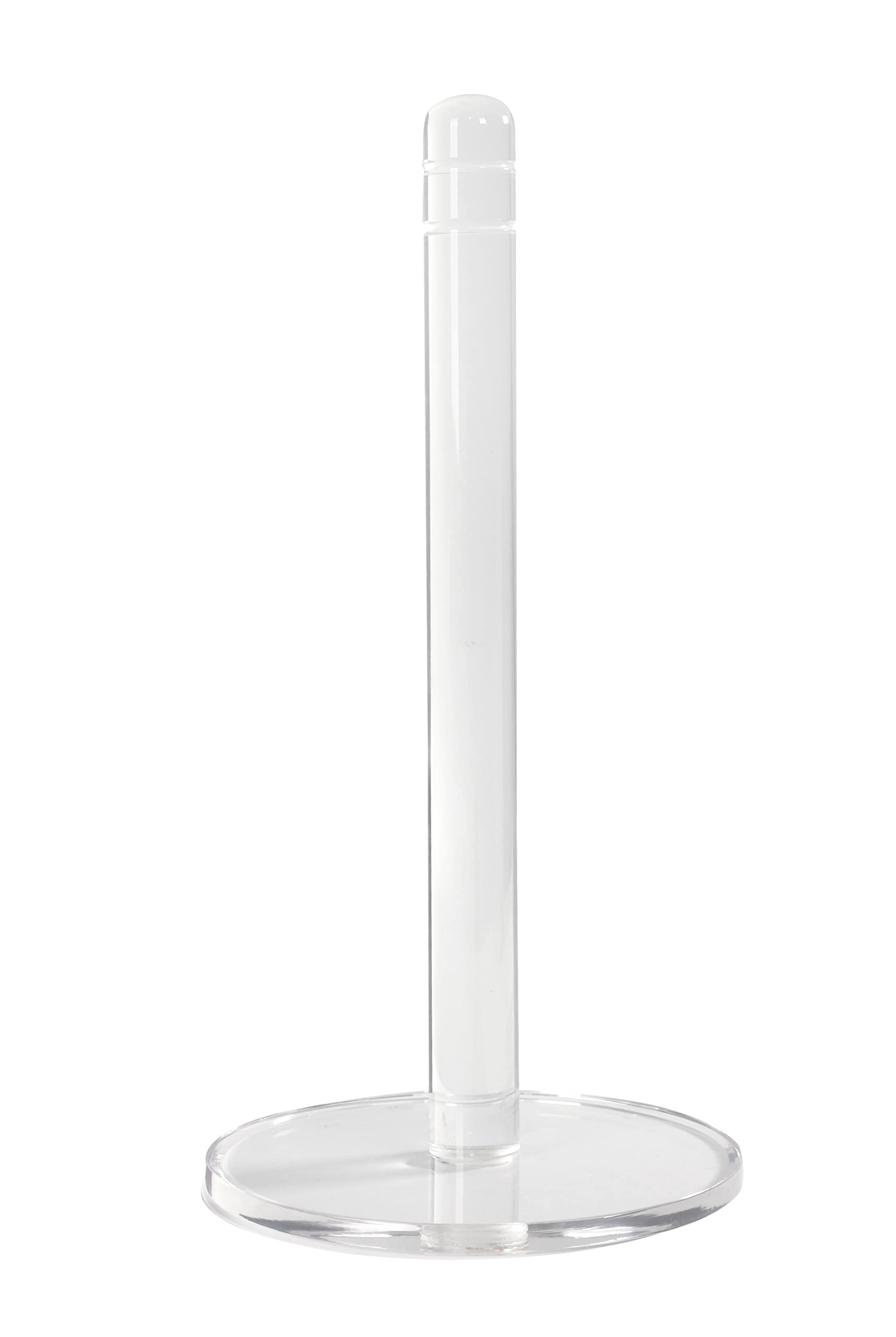 Dino74 Clear Acrylic Paper Towel Holder - Toilet Tissue Rolls Stand Organizer Countertop for Kitchen Accessories, Bathroom or Living Room