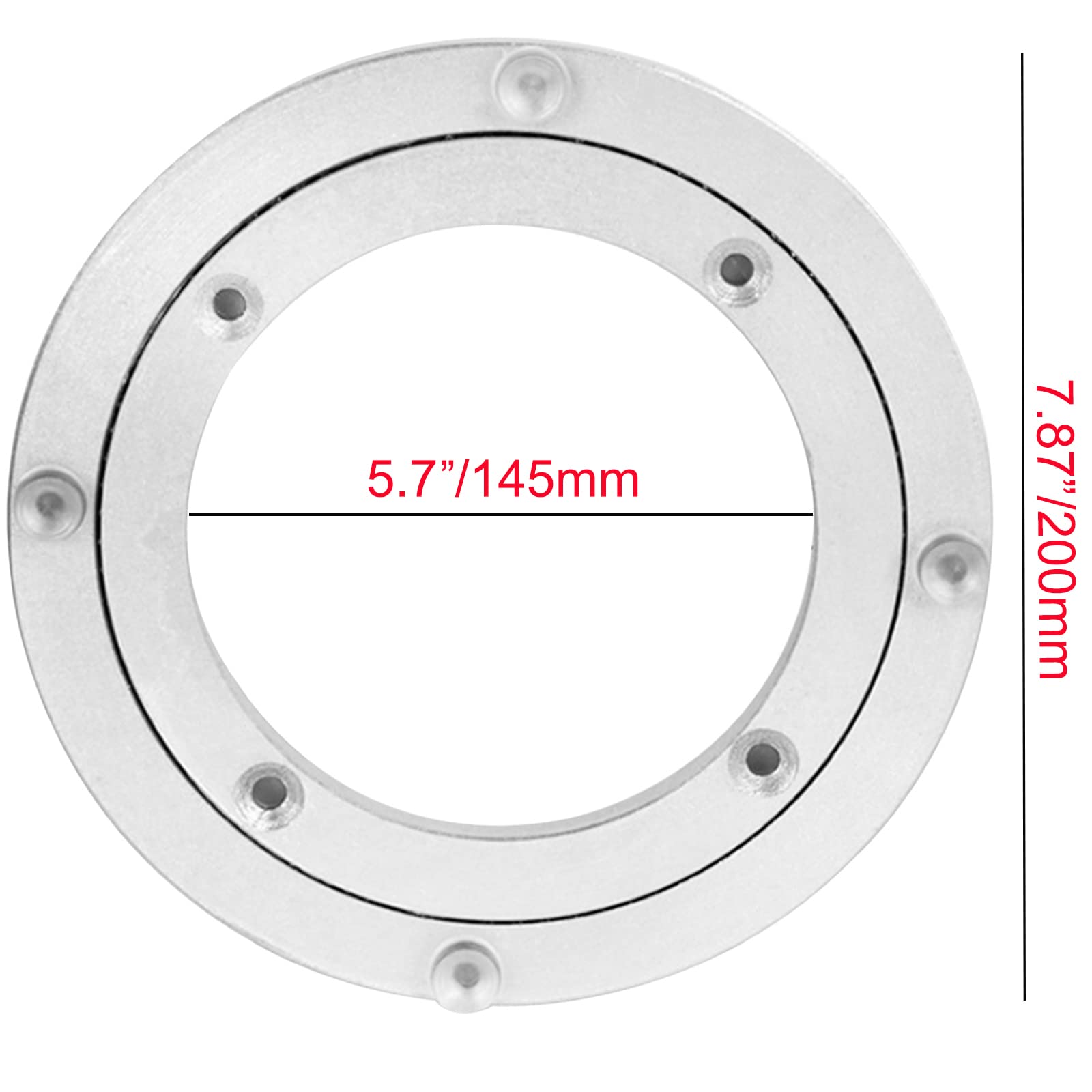 Aluminium Alloy Turntable Bearing, Heavy Duty Swivel Turntable Lazy Susan Rotating Bearing Turntable Round Dining Table Smooth Swivel Plate Hardware for Dining-Table, 8''