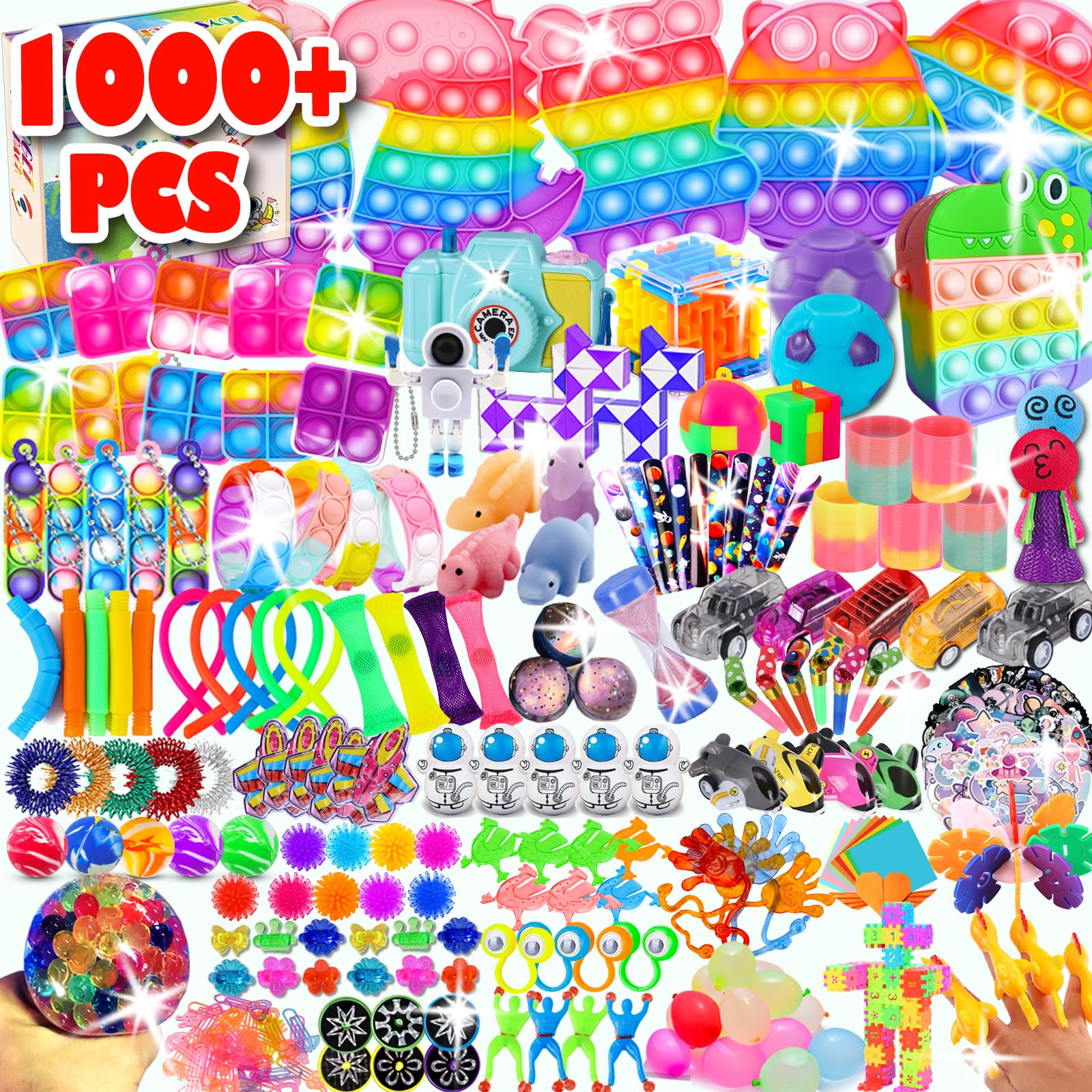 400 Pcs Party Favors for Kids, Easter Basket Stuffers, Fidget Toy Pack, Stocking Stuffers Carnival Prizes Treasure Box Toys for Classroom Bulk Toys Goodie Bag Stuffers Pinata Fillers for Kids