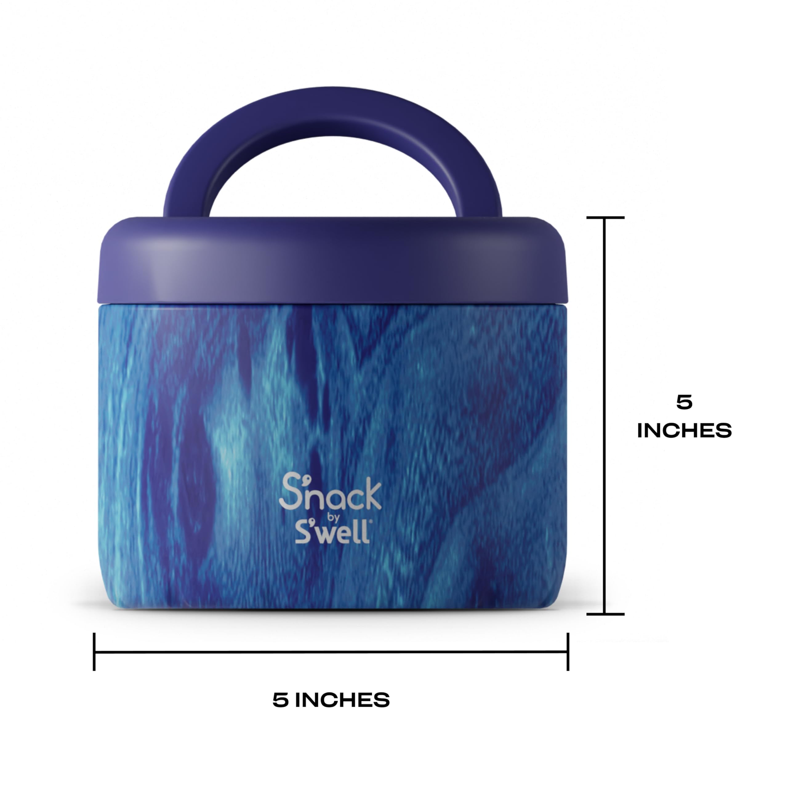 S'well S'nack Stainless Steel Food Container - 24 Oz - Azure Forest - Double-Layered Insulated Bowls Keep Food Cold for 8 Hours and Hot for 6 - BPA-Free