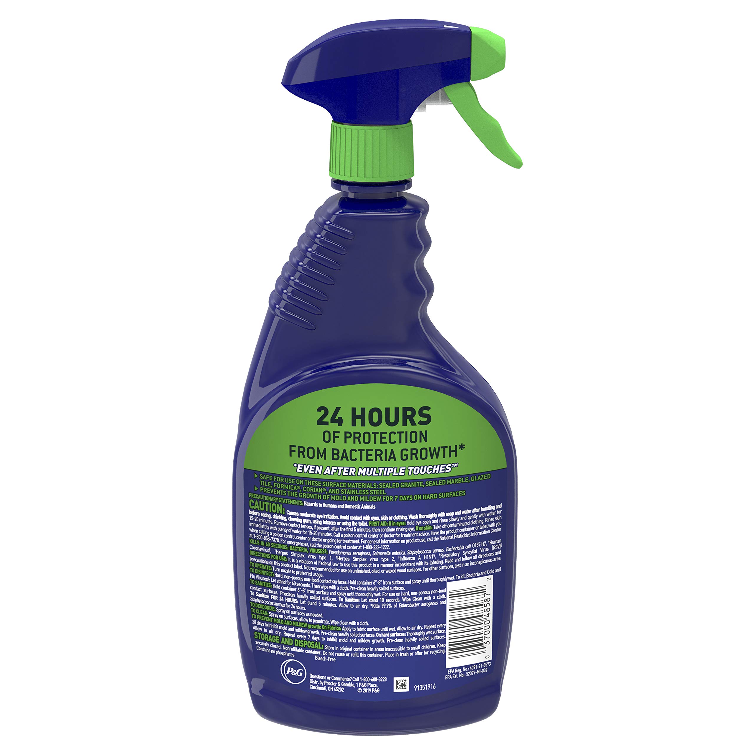 Microban Disinfectant Spray, 24 Hour Sanitizing and Antibacterial Spray, All Purpose Cleaner, Citrus Scent, 4 Count, 22 fl oz Each