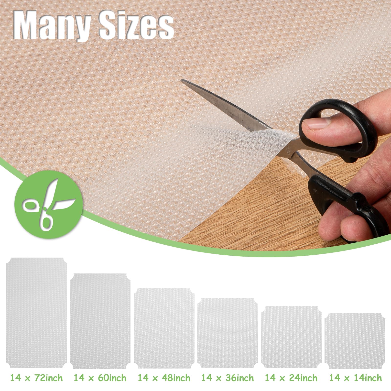 AMZABBY Wire Shelf Liner 14x197'' Clear Shelf Liner Kitchen,Cabinets,Drawer Liner, Cupboard, Under Sink, Pantry,Non-Adhesive Liner,Stain-Proof Shelf,1.2mm Thicken/Waterproof/Anti-Slip Liners