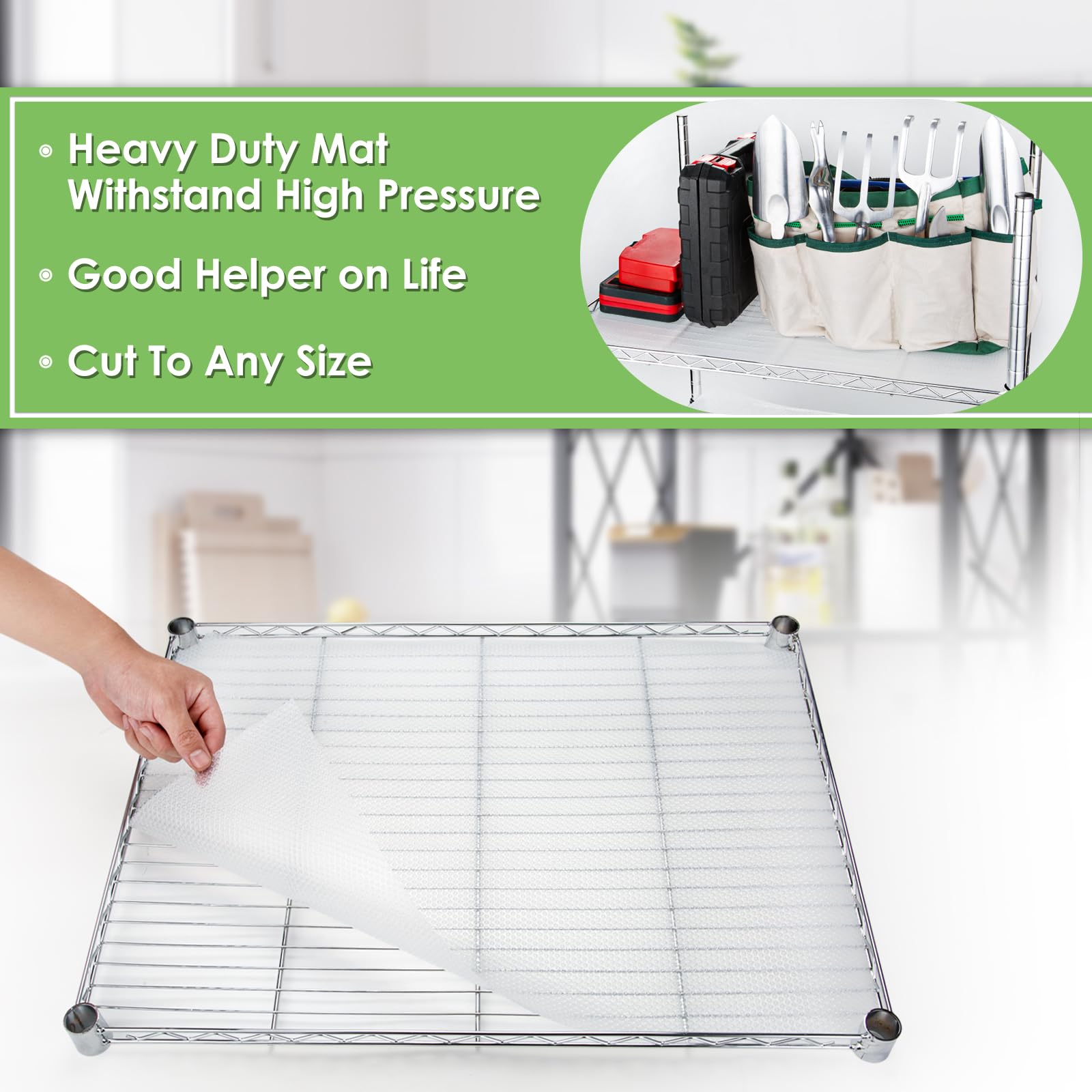 AMZABBY Wire Shelf Liner 14x197'' Clear Shelf Liner Kitchen,Cabinets,Drawer Liner, Cupboard, Under Sink, Pantry,Non-Adhesive Liner,Stain-Proof Shelf,1.2mm Thicken/Waterproof/Anti-Slip Liners