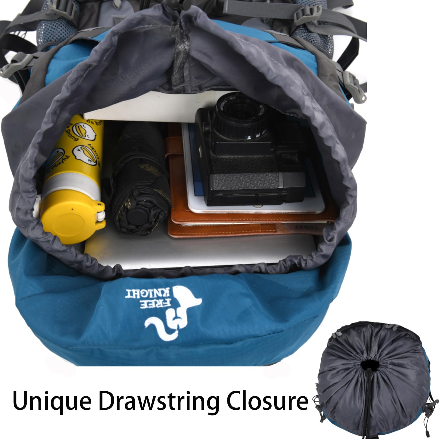 Bseash 60L Waterproof Hiking Camping Backpack with Rain Cover, Lightweight Outdoor Sport Travel Daypack for Climbing Touring (Army Green)