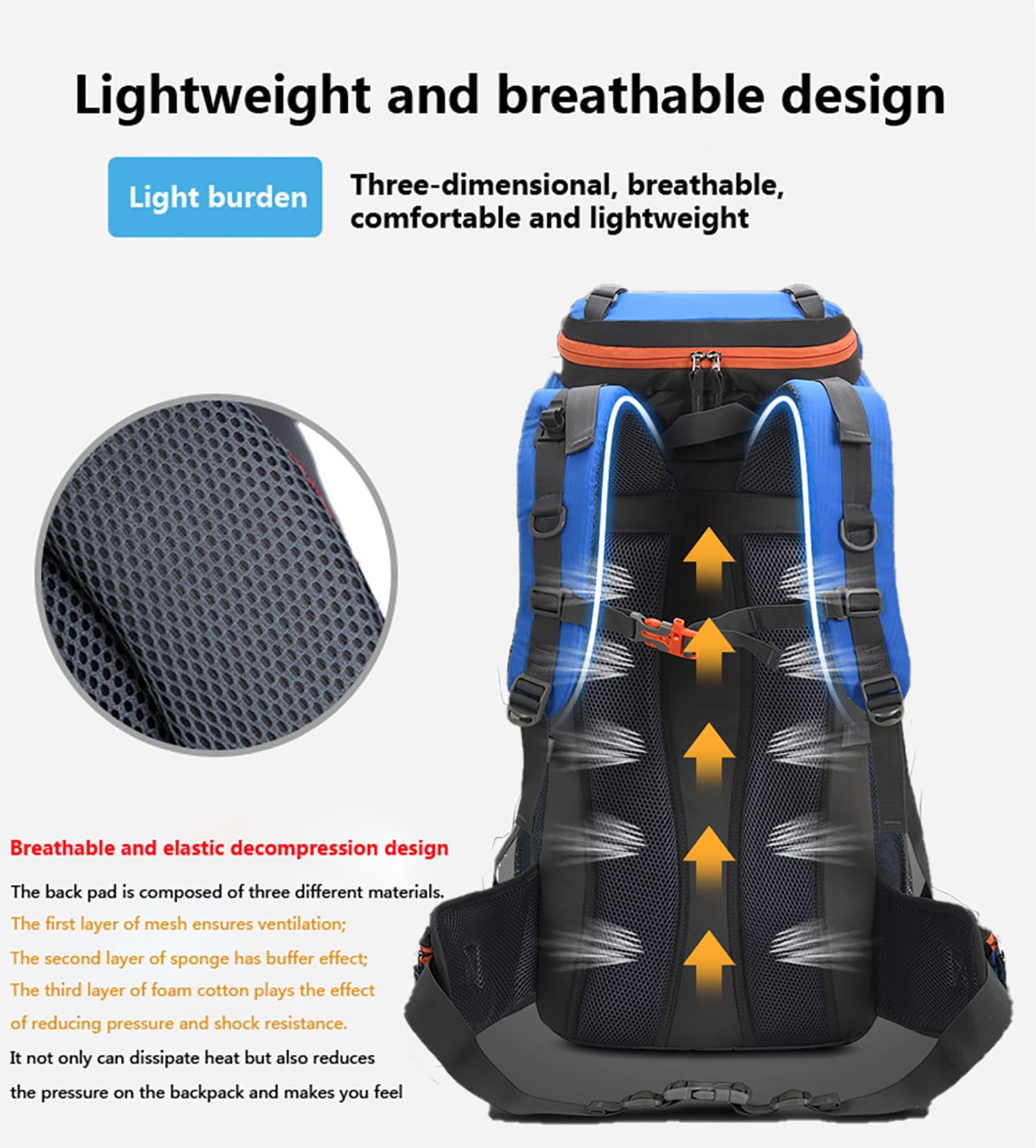 Bseash 60L Waterproof Hiking Camping Backpack with Rain Cover, Lightweight Outdoor Sport Travel Daypack for Climbing Touring (Army Green)