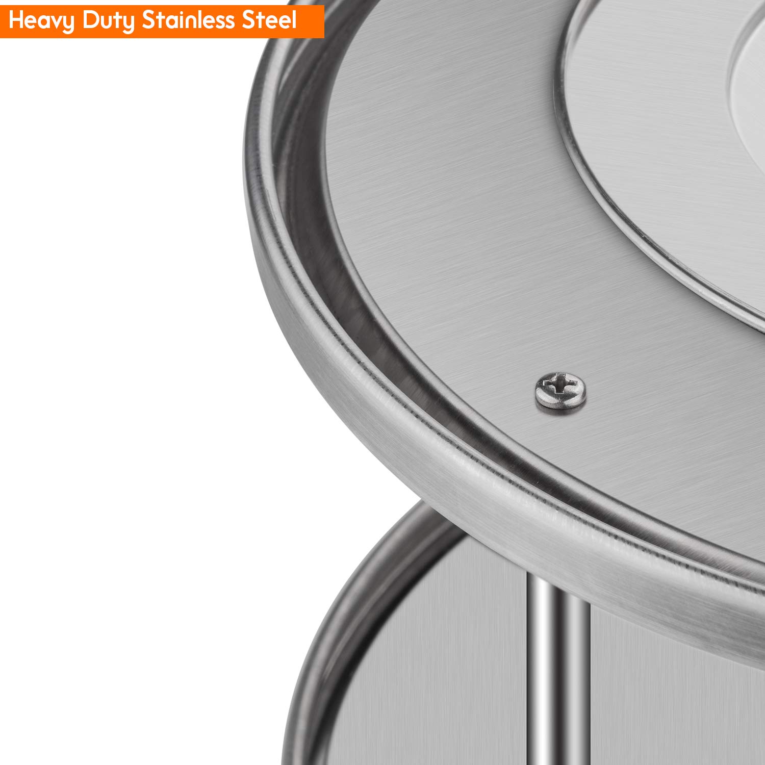 STARVAST 2 Pack 2-Tier Stainless Steel Lazy Susan Turntable 10 inch 360-degree Lazy Susan Spice Rack Organizer for Kitchen Cabinet, Countertop, Centerpiece