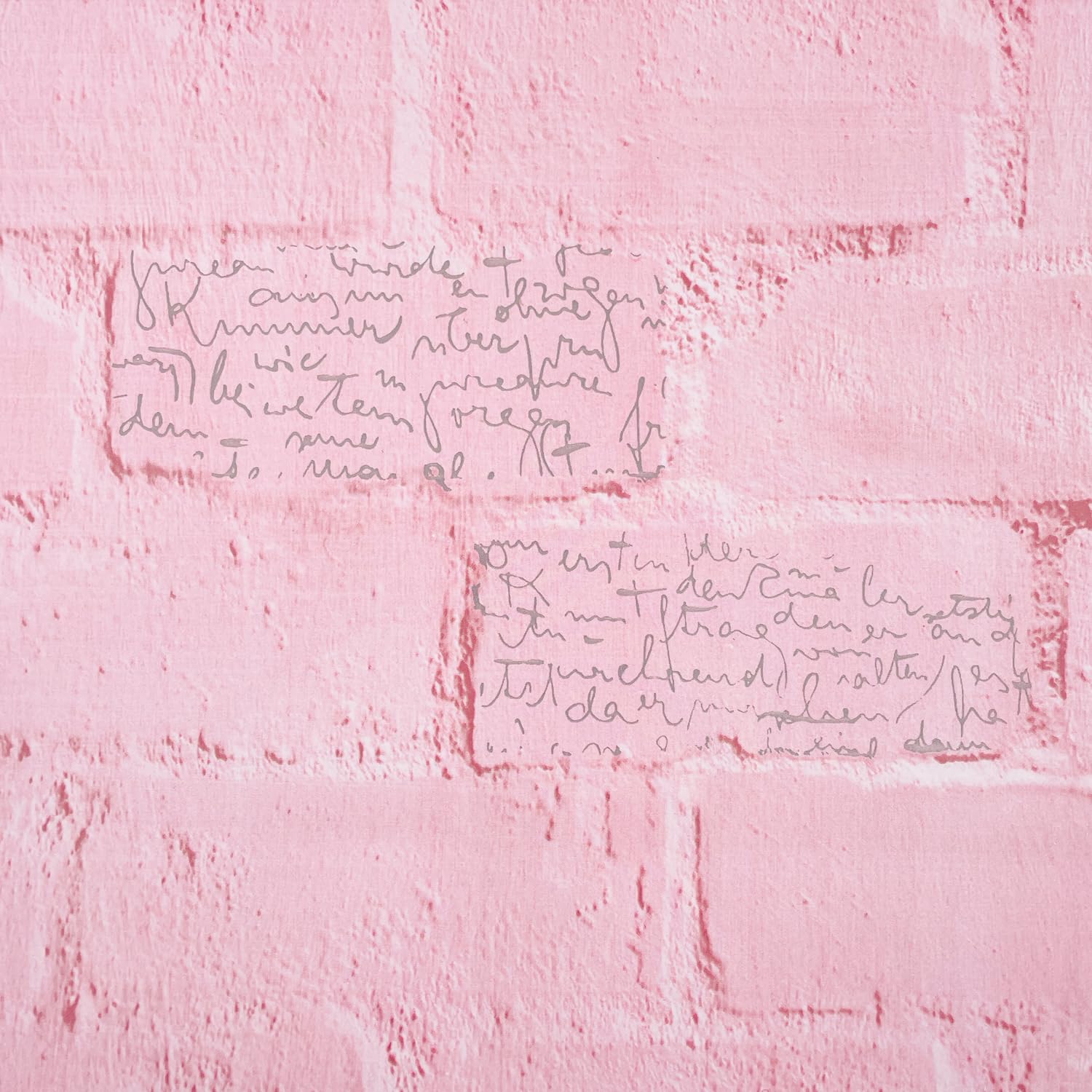 LovingWay English Quotes Drawer Liner 17.7x177 Inch Decor Classroom Wall Easy-to-Install PVC Corner Shelving Paper Pink Bricks