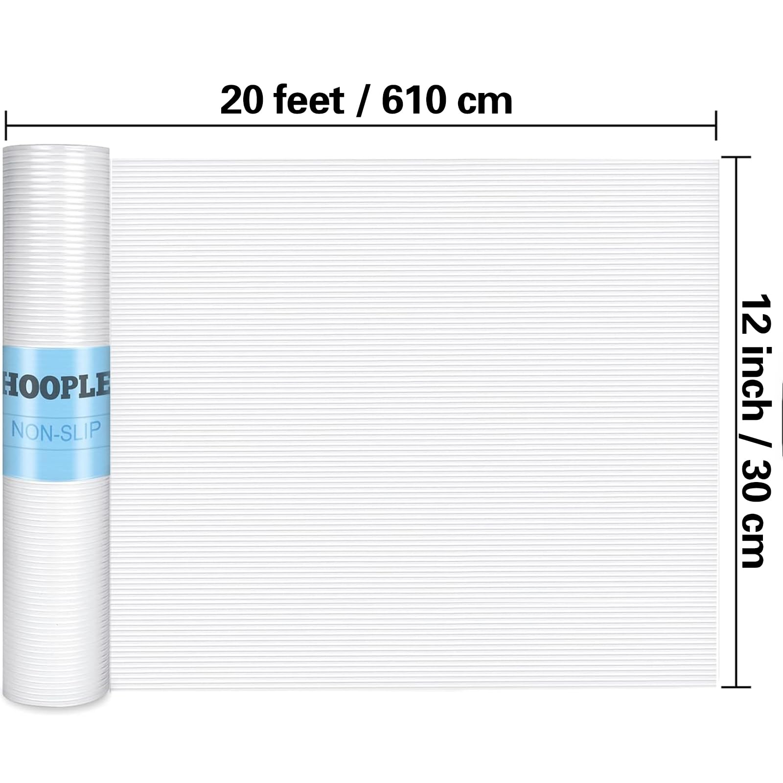 Hoople 12inch*20ft Shelf Liner Protects cabinets, Shelves, and Storage Areas. Non-Slip, Durable, and Oil-Proof. Upgrade Your Organization with Ease.