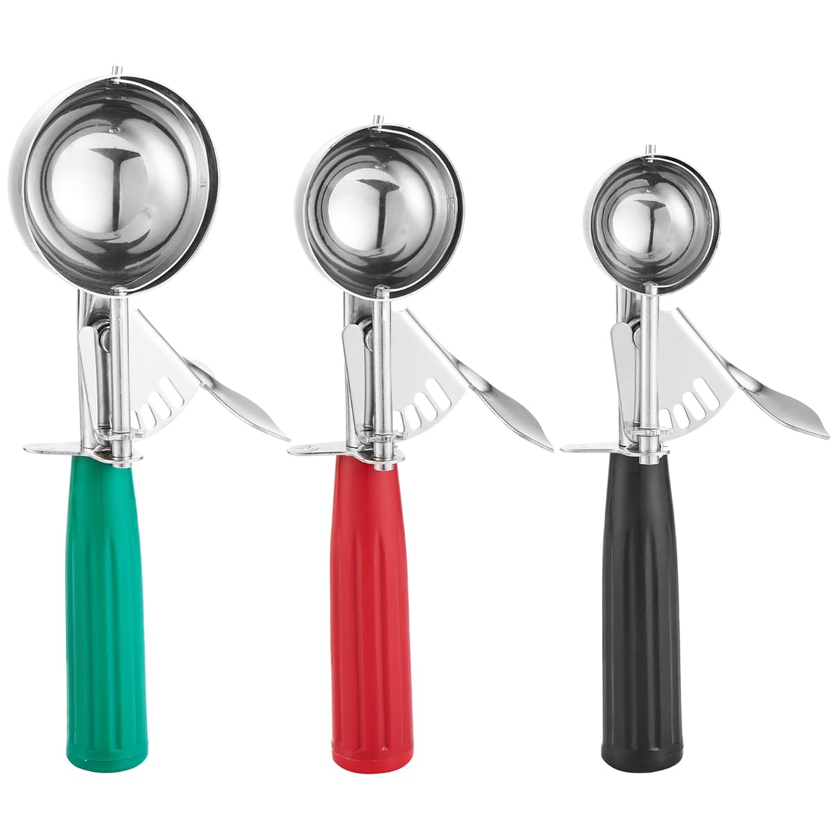 Cookie Scoop Set, Ice Cream Scoop Set, Multiple Size Large-Medium-Small Size Disher, Professional 18/8 Stainless Steel Cupcake Scoop