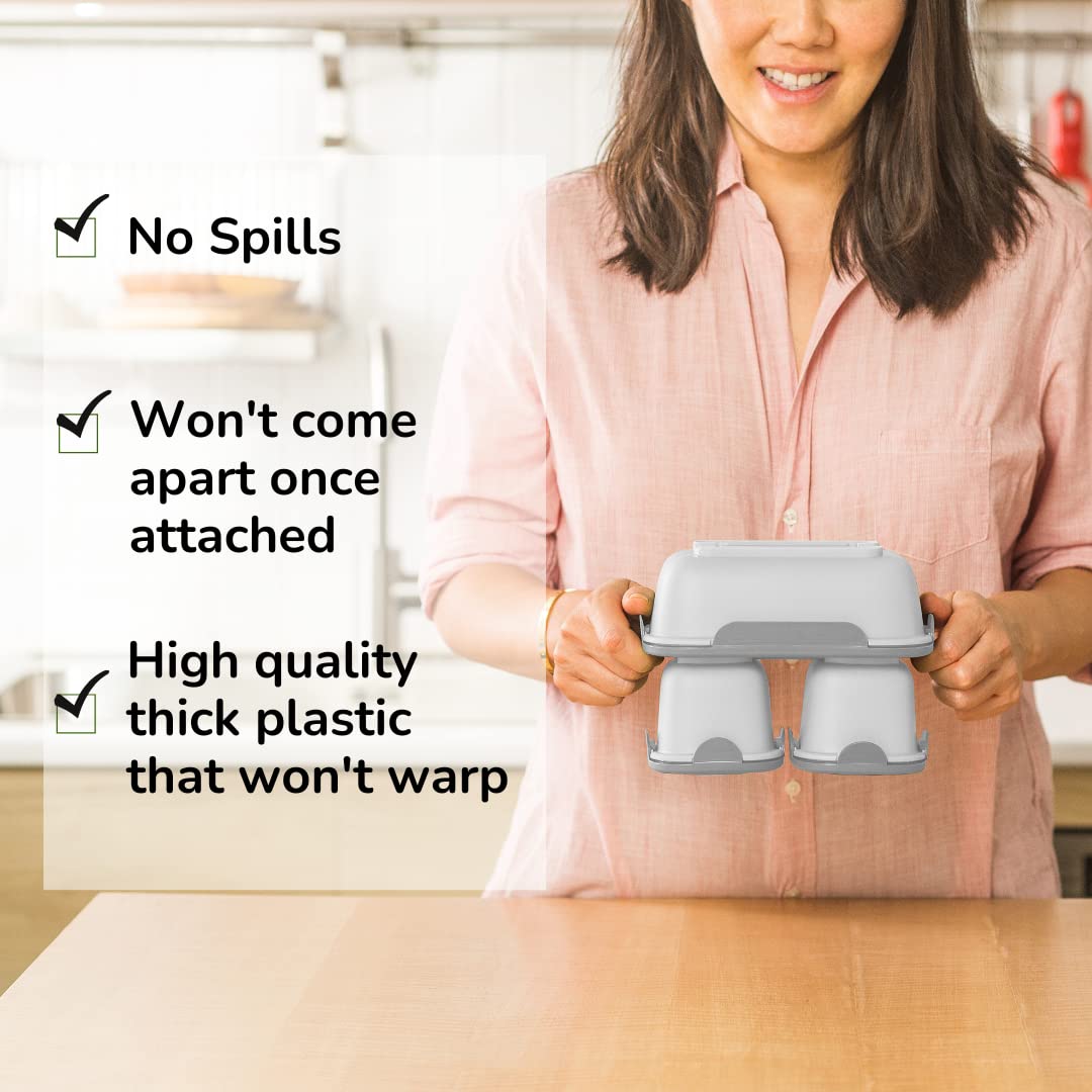 Connecting Bento Box Food Storage Containers | OmieBox OmieGo | Snack Container, Meal Prep, Leak Proof Airtight Food Storage, Adult Lunch Box
