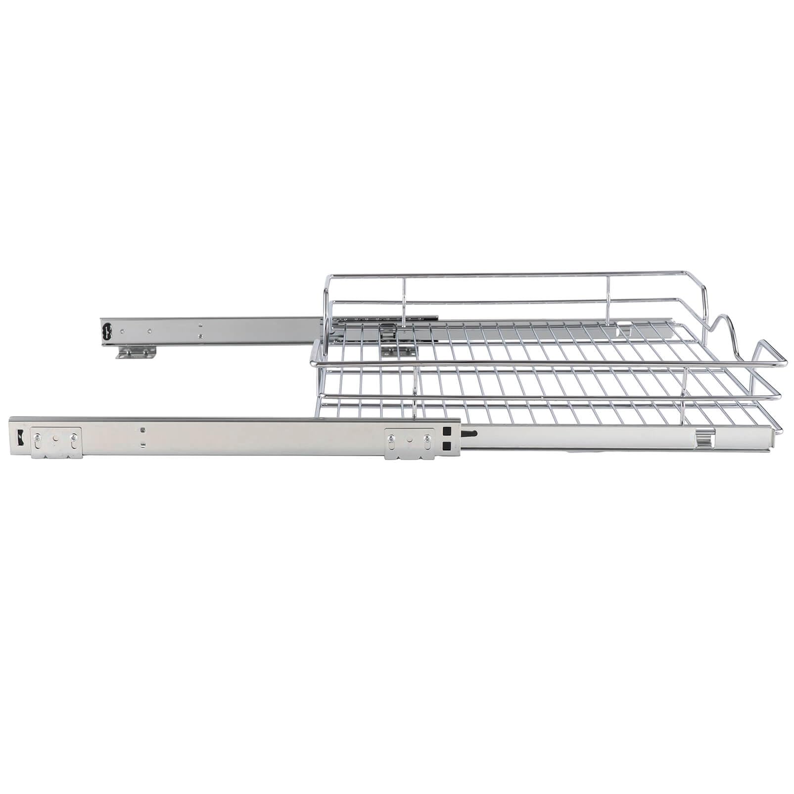 OCG Pull Out Cabinet Organizer (11" W x 21" D), Pull out Drawers for Kitchen Cabinets, Pull Out Shelves for Base Cabinet Organization in Kitchen Bathroom Pantry, Chrome Finish
