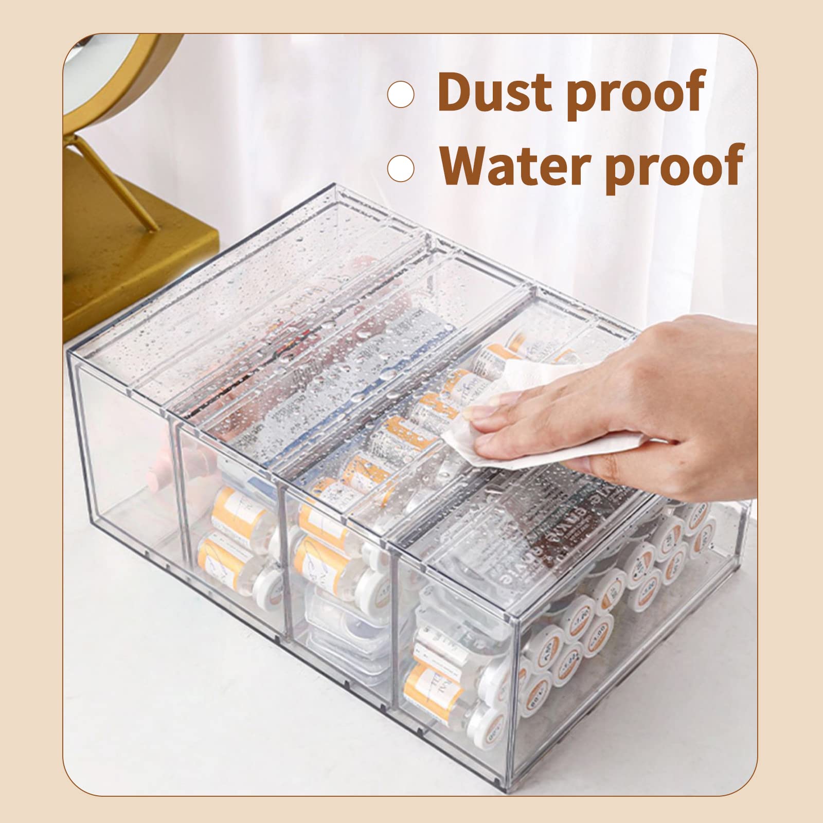 Acrylic Coffee Capsule Holder- 4 Compartment Clear Acrylic Coffee Pod Holder Coffee Pod Storage Drawer K Cup Holder Desktop Organizer Box for Coffee Bar Accessories
