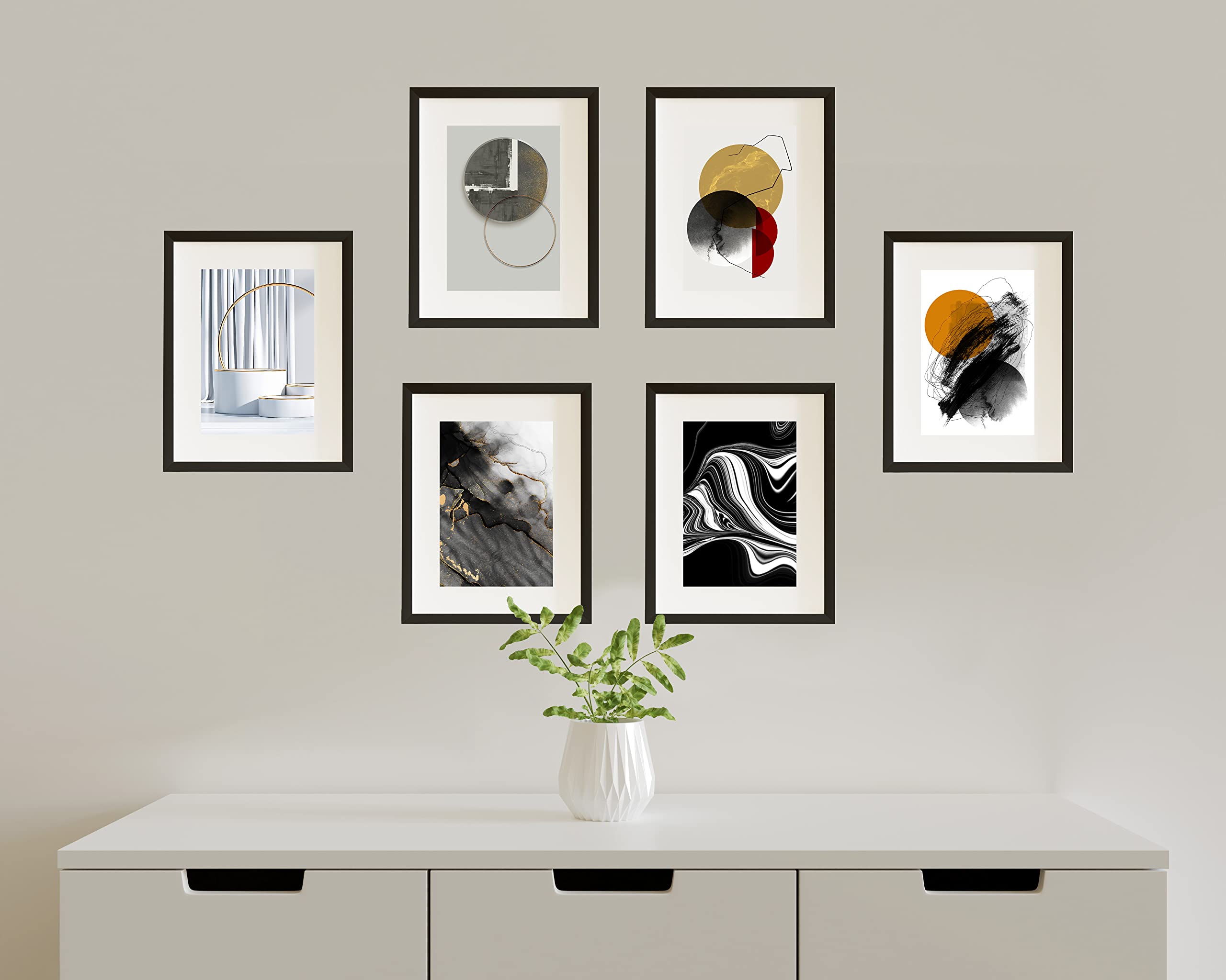 PEALSN 8x10 Picture Frame Set of 2, Made of High Definition Real Glass, Display 5x7 with Mat or 8x10 Without Mat, Photo Frames for Wall Mounting or Table Top Display, Black