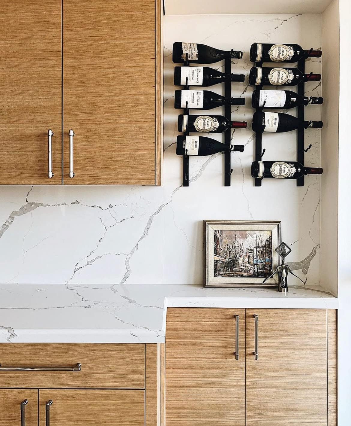 VintageView W Series Wine Rack 2 | Modern Wall Mounted Wine Storage (6 Bottles, Matte Black)