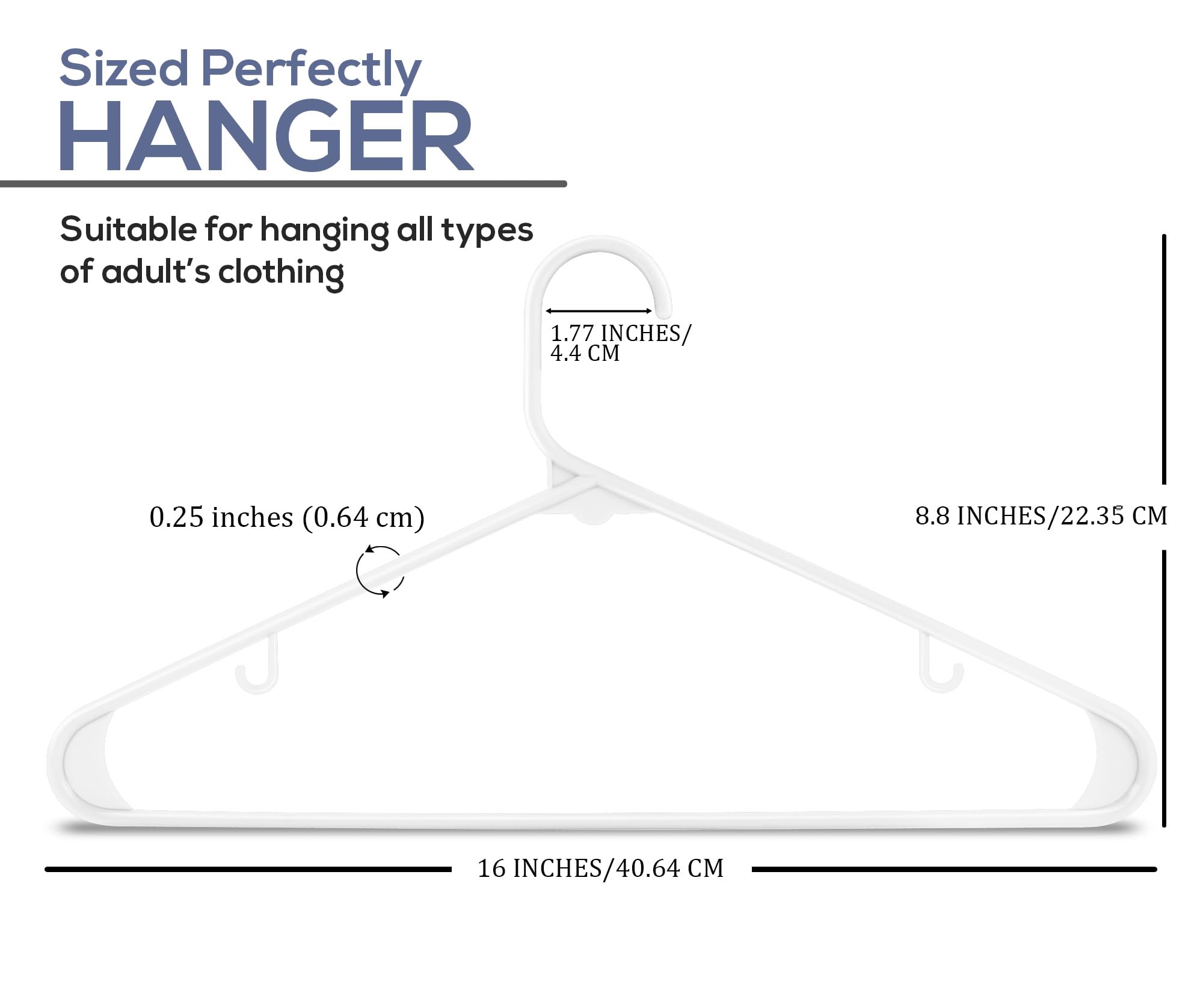 Utopia Home Plastic Hangers 30 Pack - Clothes Hanger with Hooks - Durable & Space Saving Coat Hanger - Heavy Duty White Hangers for Coats, Pants, Dress, Etc.
