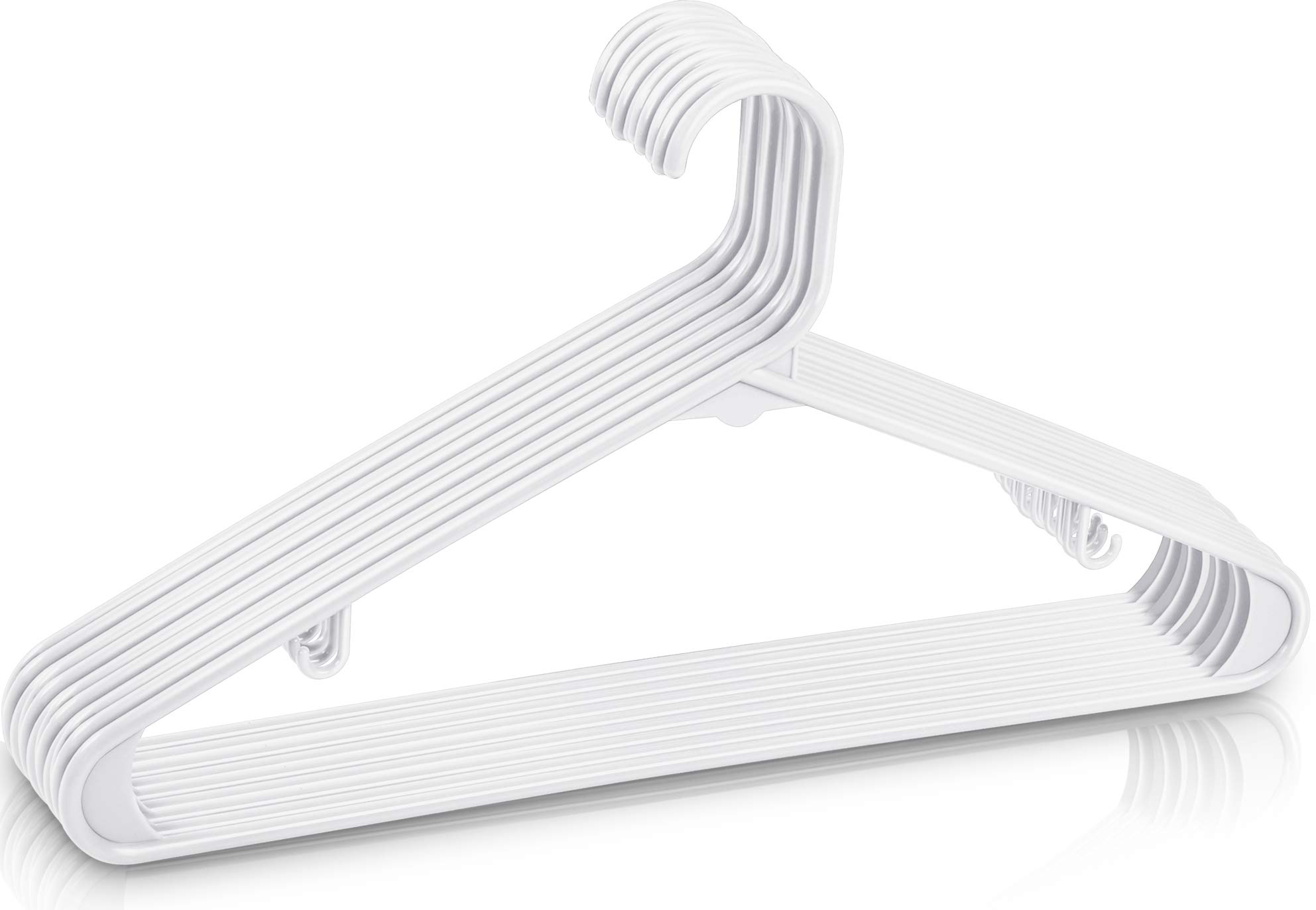 Utopia Home Plastic Hangers 30 Pack - Clothes Hanger with Hooks - Durable & Space Saving Coat Hanger - Heavy Duty White Hangers for Coats, Pants, Dress, Etc.